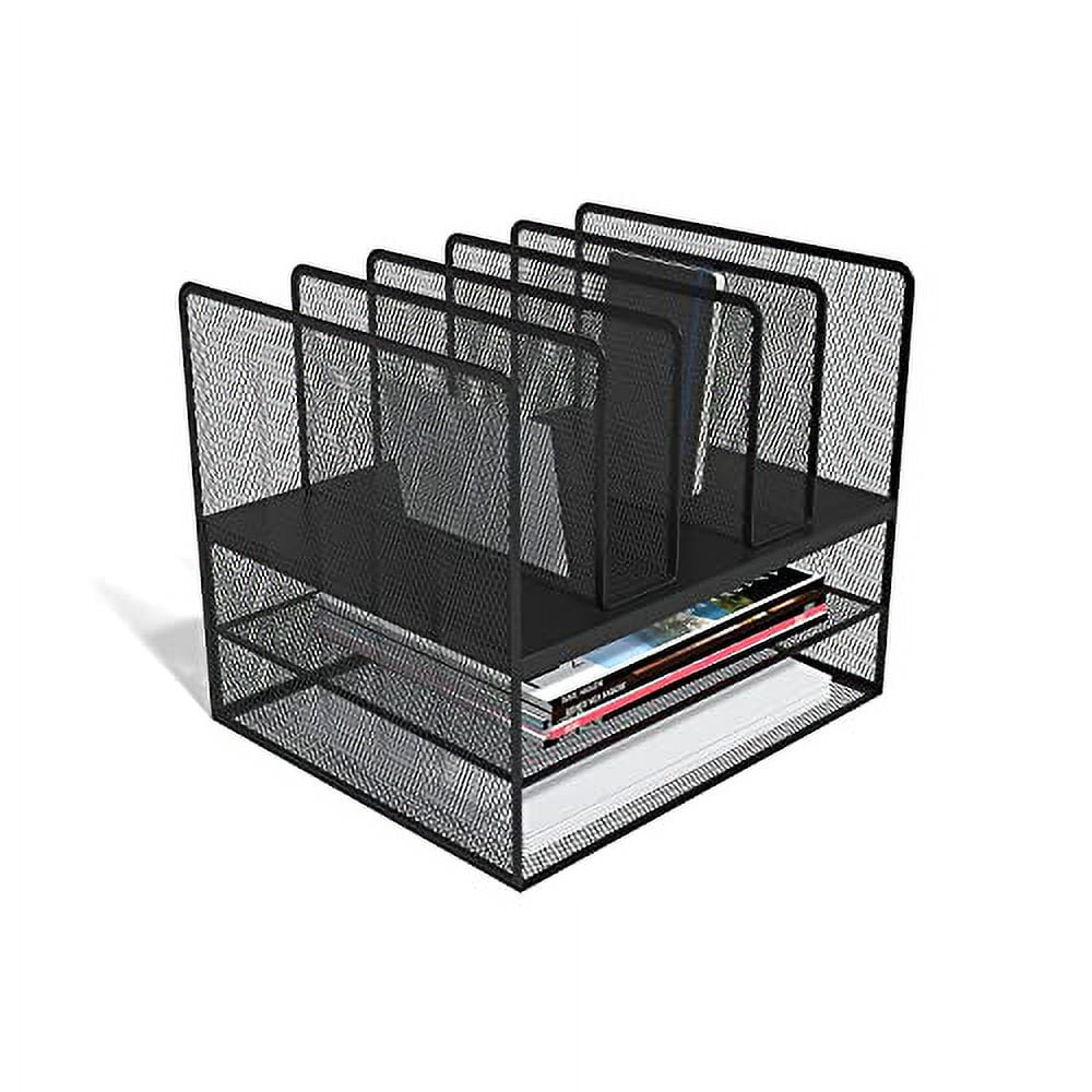 TRU RED Staples 7 Compartment Wire Mesh File Organizer, Matte Black, 2 ...