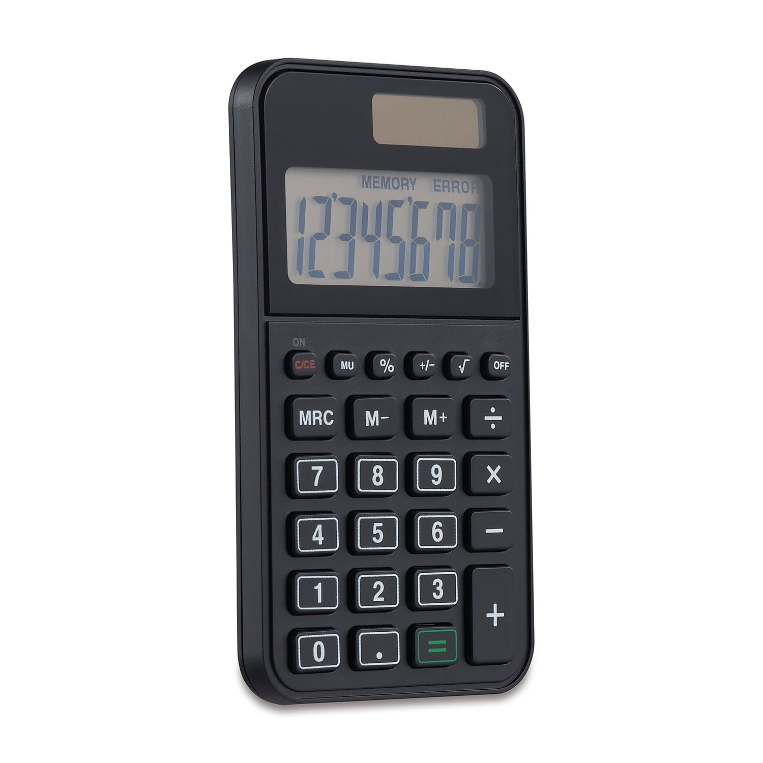 TRU RED Staples 8-Digit Solar and Battery Basic Pocket Calculator Black ...