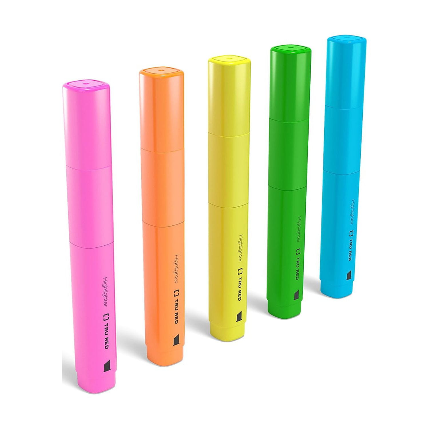 TRU RED Tank Highlighter with Grip Chisel Tip Assorted 15/Carton ...