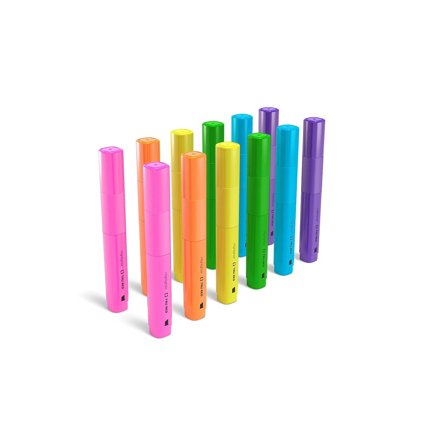 TRU RED Tank Highlighter with Grip Chisel Tip Assorted 36/Carton ...
