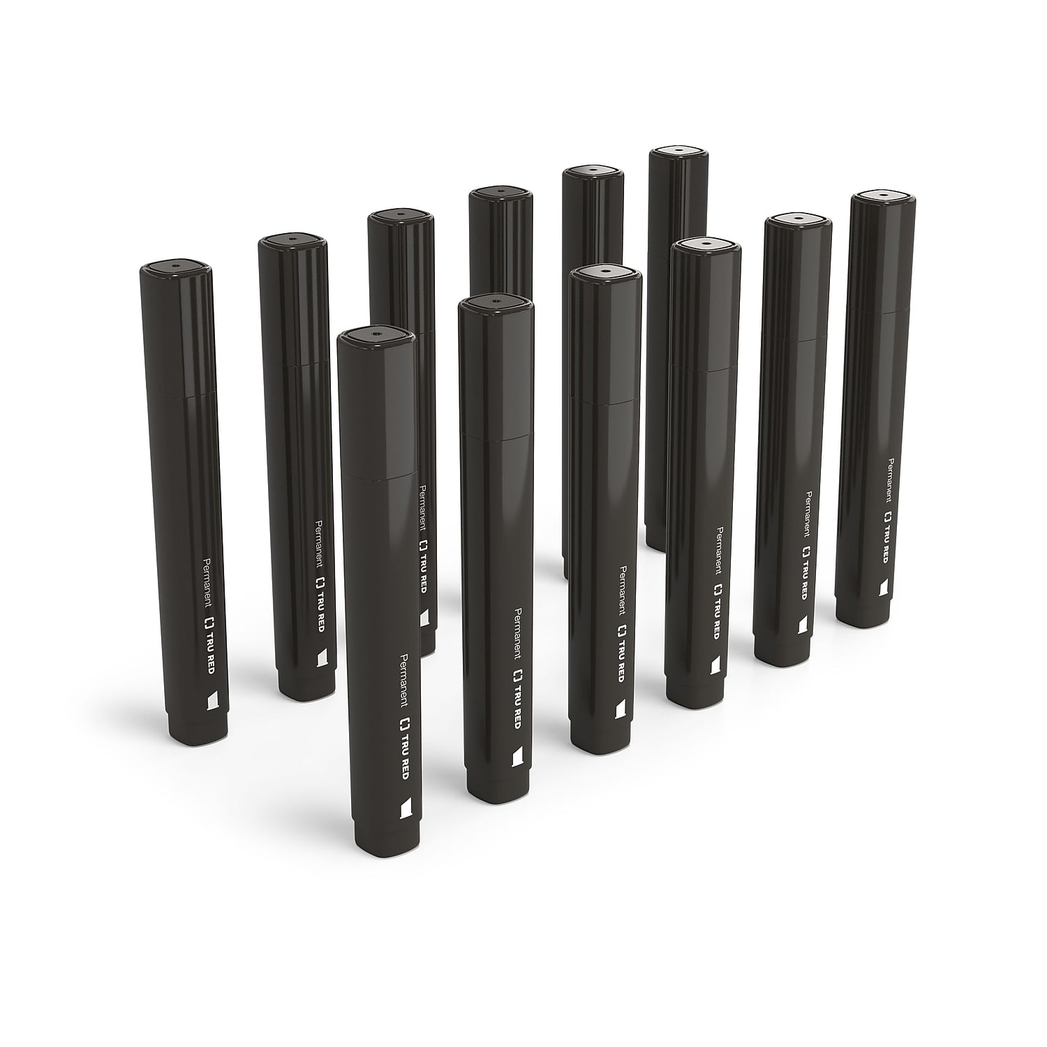 TRU RED Tank Permanent Markers Chisel Tip Black 36/Carton TR54532-CCVS ...