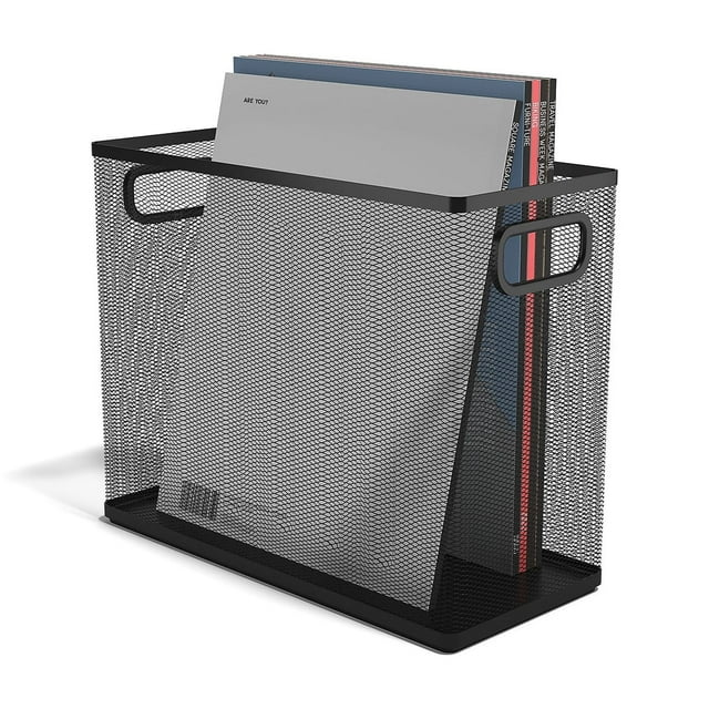TRU RED Matte Black Wire Mesh File Organizer for Office Desk, Letter ...