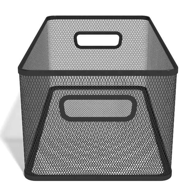 TRU RED Wire Mesh Storage Box Matte Black 2/Pack TR57548-CCVS - Walmart.com