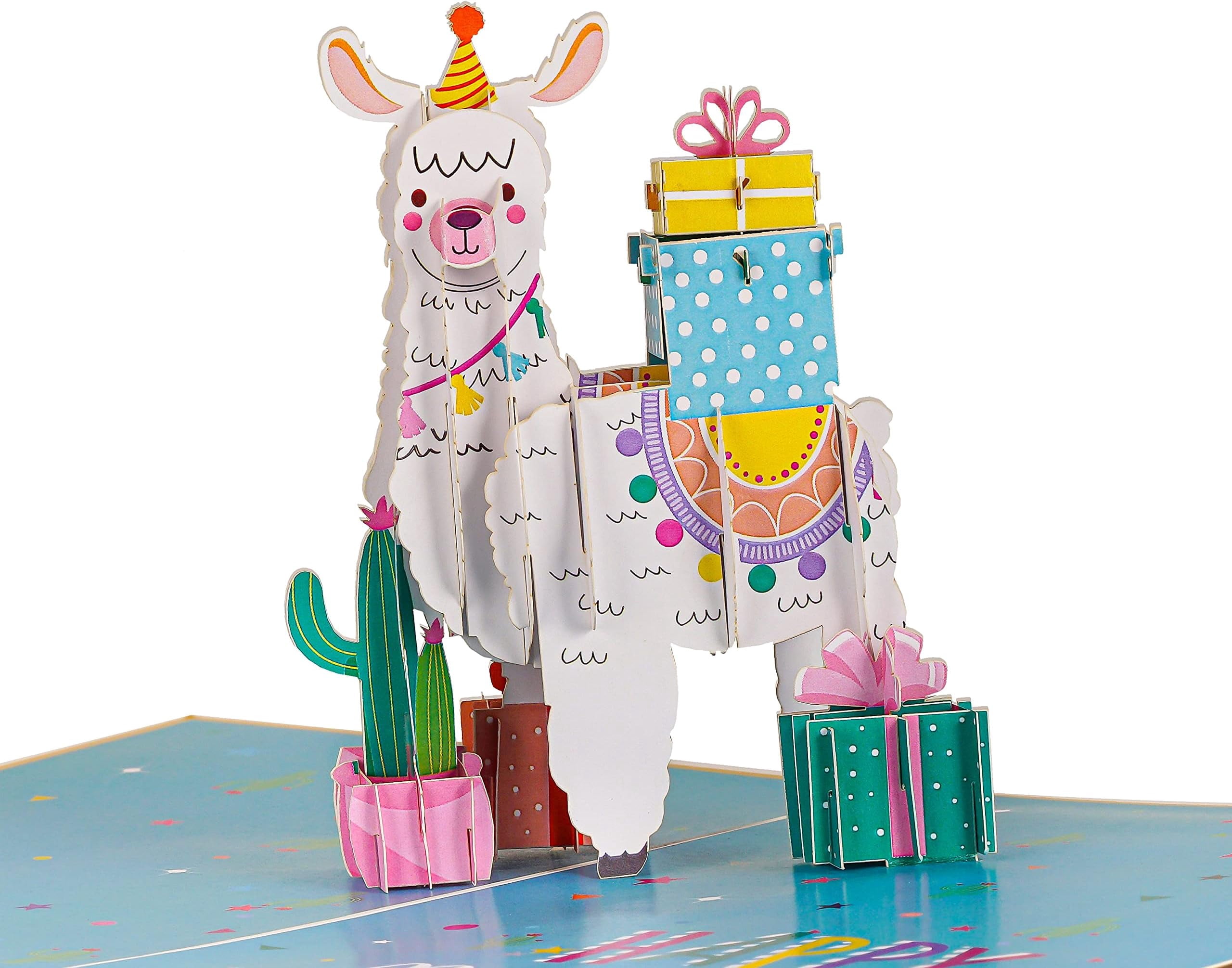 TRUANCE Pop Up Card Greeting Card Llama Hold Gift Box Birthday Card For ...
