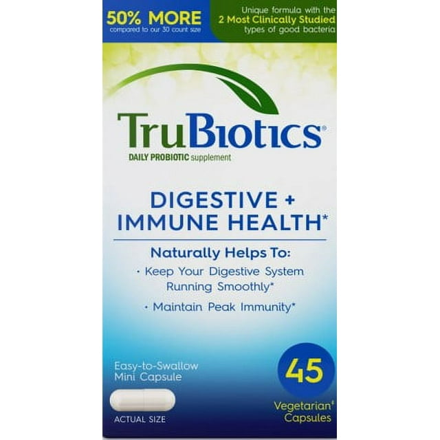 TRUBIOTICS Daily Probiotic Digestion Capsules, for Immune Health, Men ...