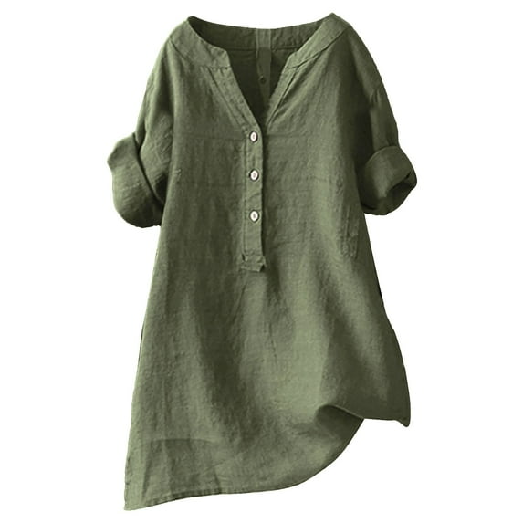 TRUBKH Linen Shirt Women Button Down Shirts for Women Womens Linen Tops ...