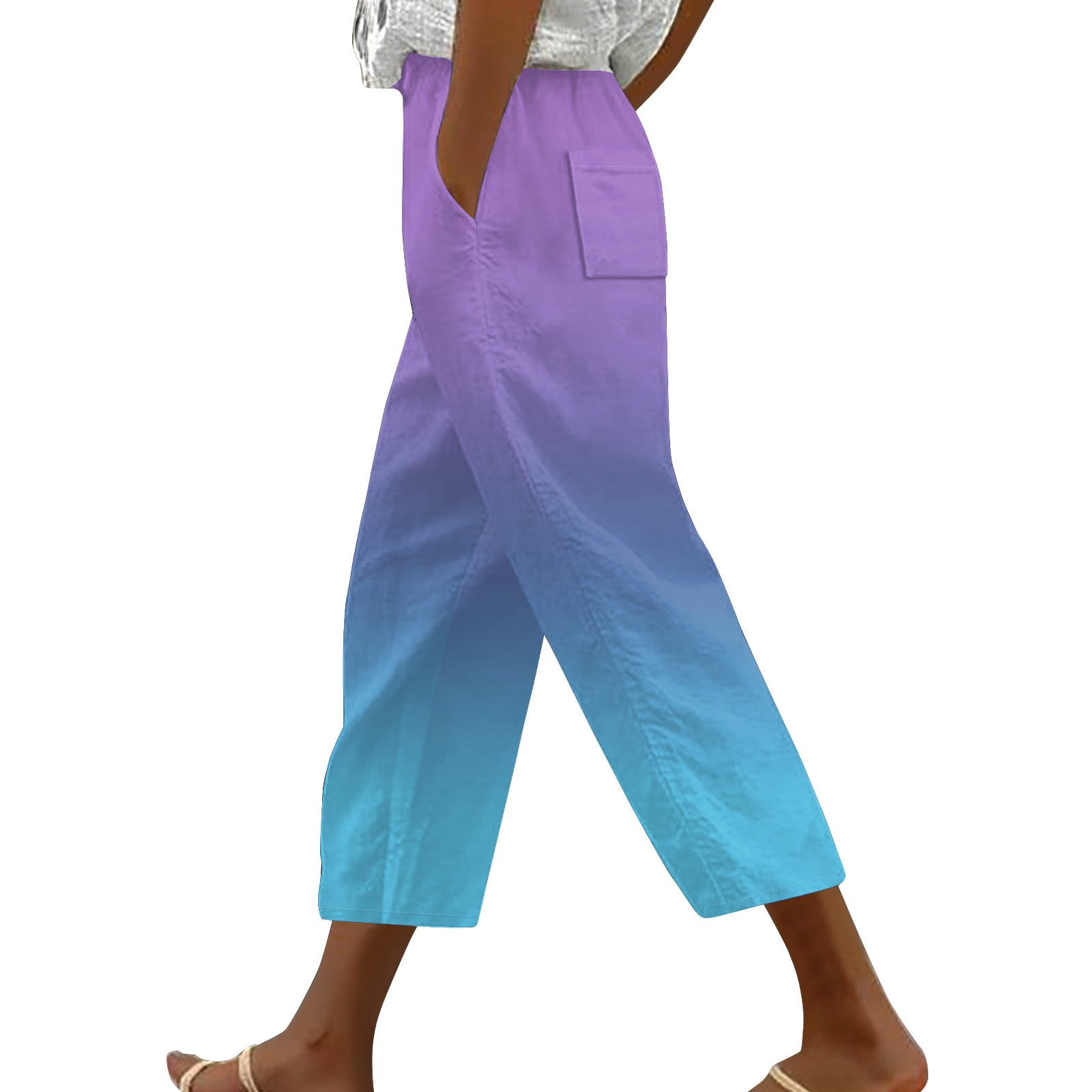 TRUBKH Spring Pants for Women 2025 Cotton Palazzo Pants for Women Beach ...