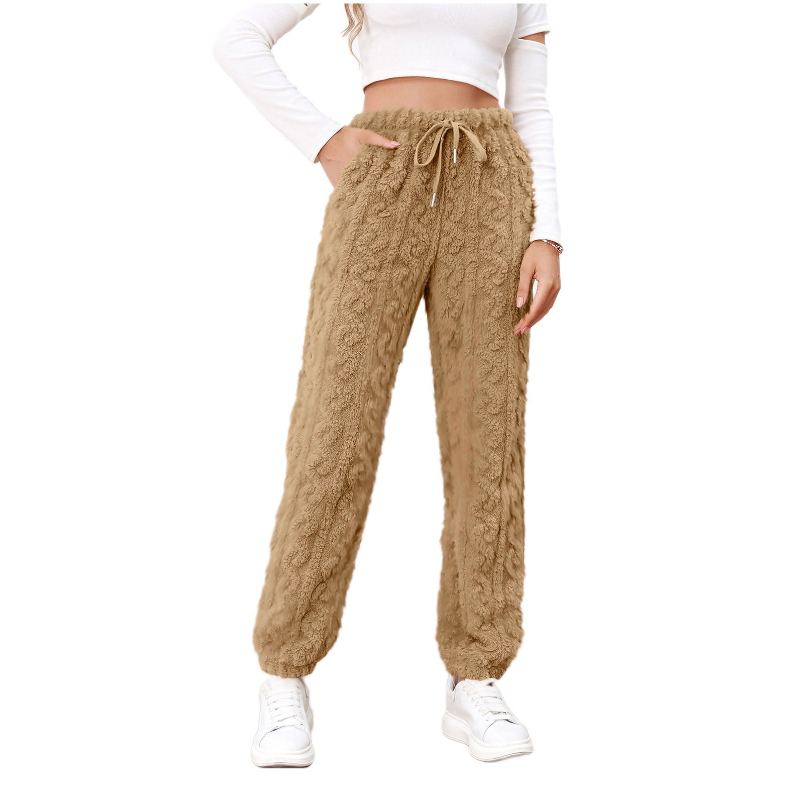 TRUBKH Thermal Pants Women Thick Joggers for Women Baggy Pants Women's ...