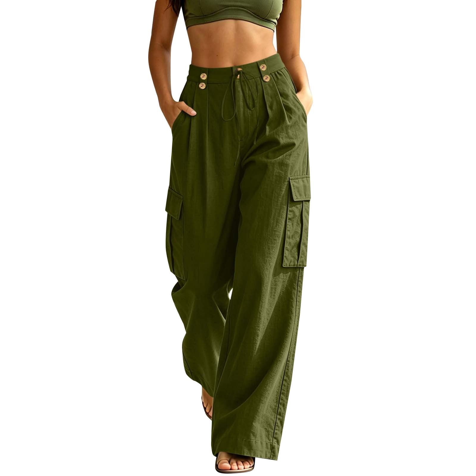 TRUBKH Women's Suit Pants with Pocket Pants for Women Linen Pants ...