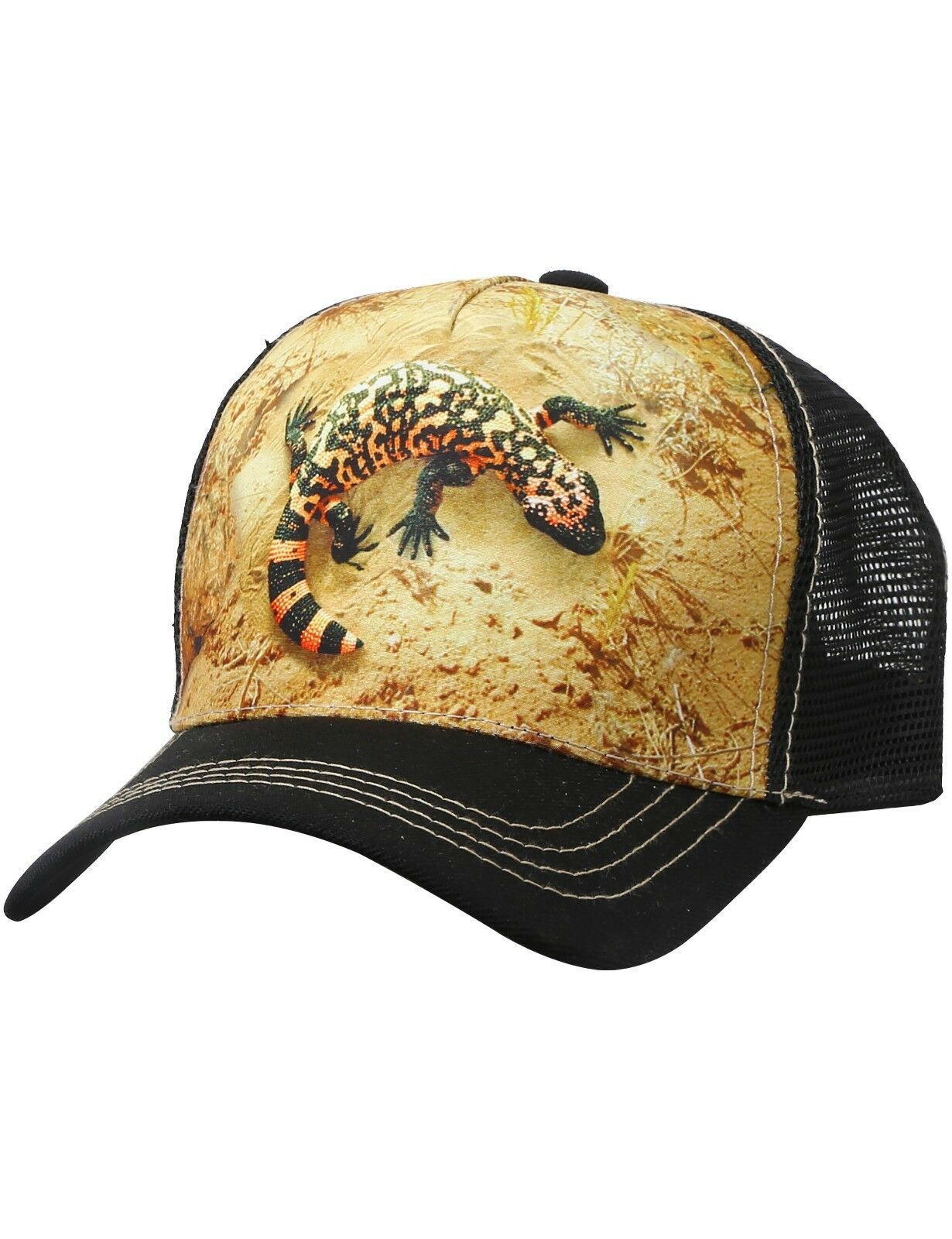 TRUCKER HAT Animal Farm FIRE SALAMANDER Baseball Cap Desert Mesh ...