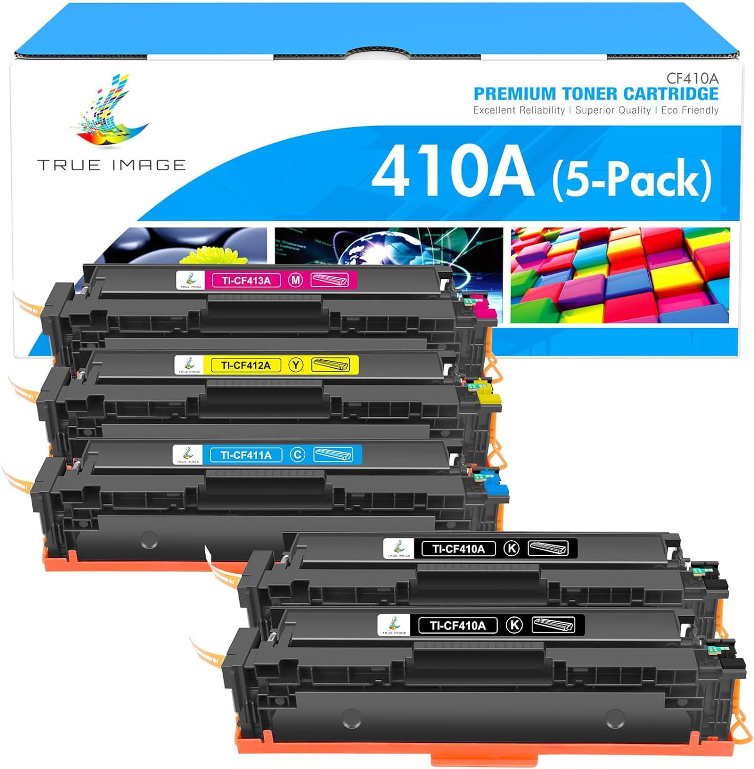 TRUE IMAGE Compatible 410A 410X Toner Cartridge Replacement for HP 410A ...