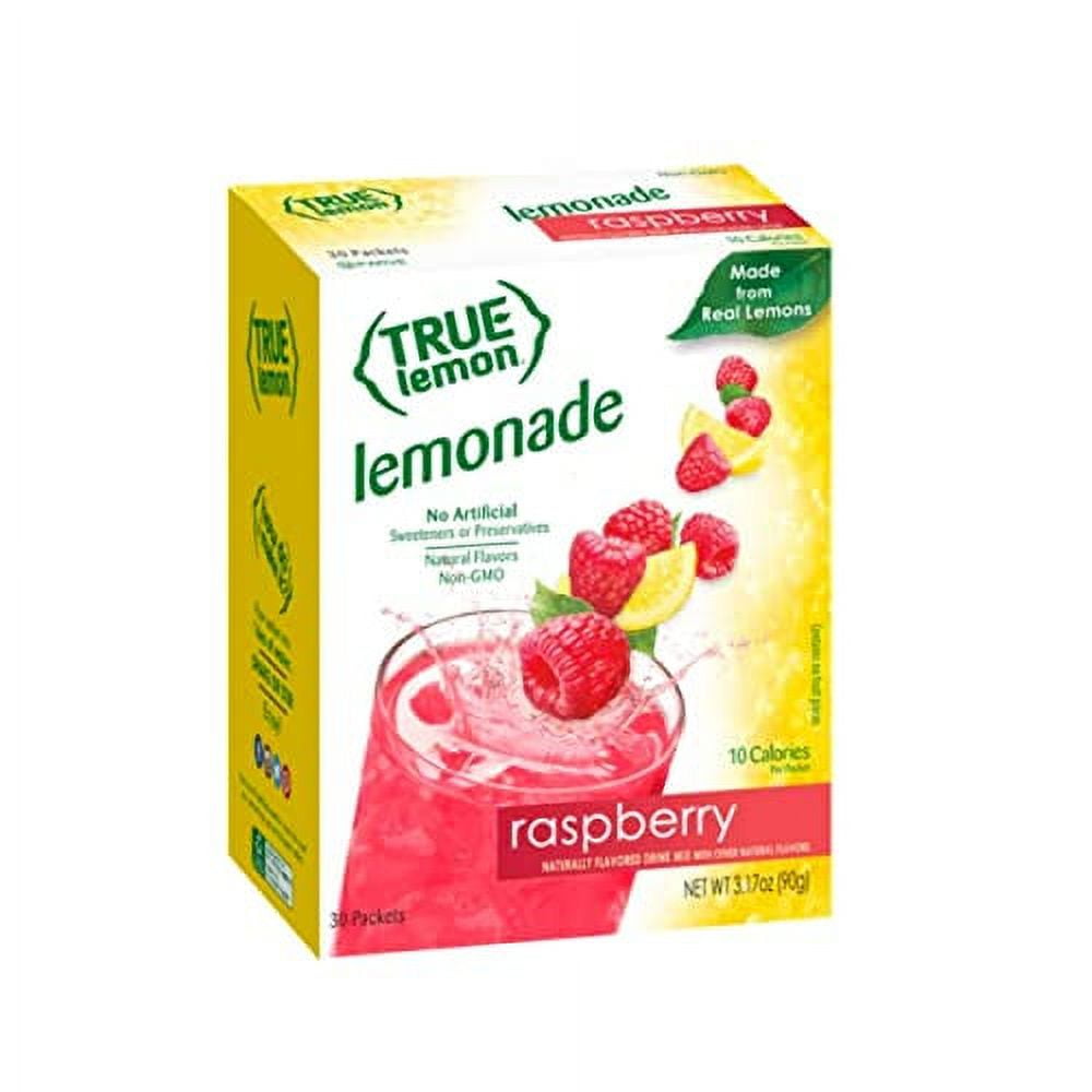 TRUE LEMON Raspberry Lemonade Drink Mix (30 Packets) Made from Real ...