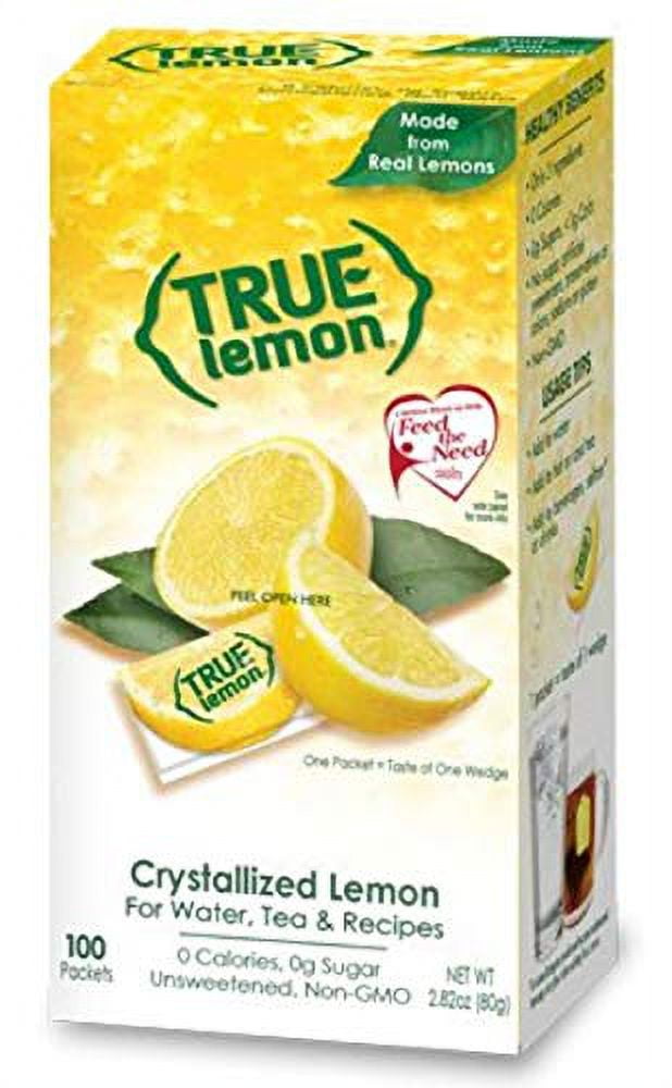 TRUE LEMON Water Enhancer, Bulk Dispenser Pack (100 Packets) | Zero ...