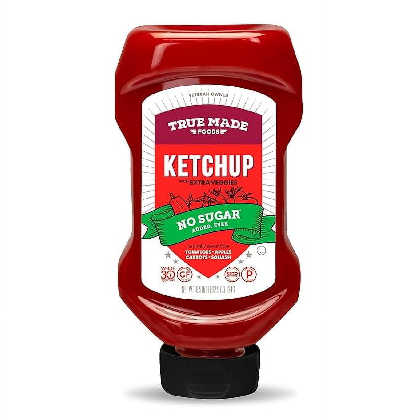 TRUE MADE FOODS No Sugar Added Ketchup with Extra Veggies, 18.5 OZ ...