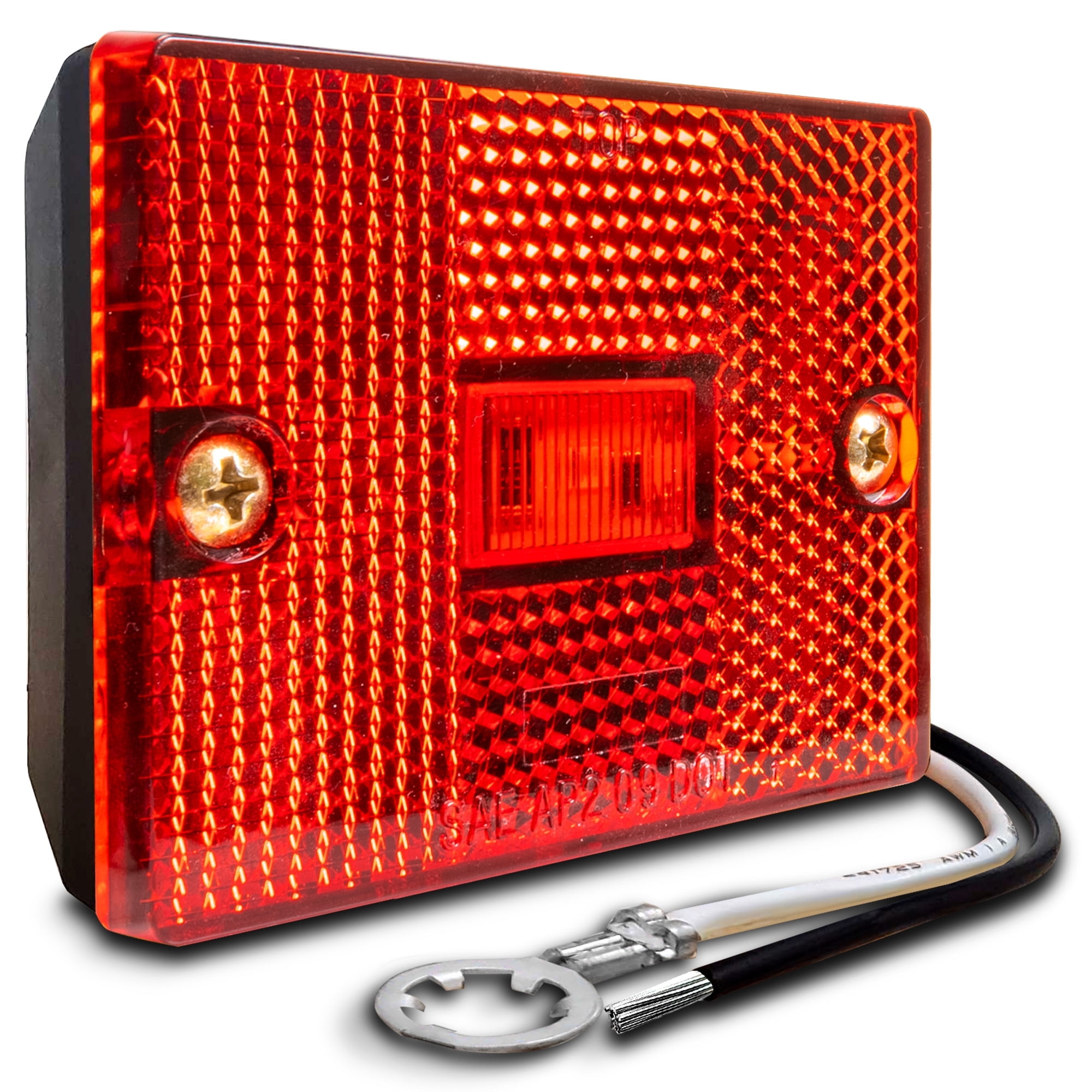 TRUE MODS 2x3 3x2 Inch Red LED Stud-Mount Side Marker Light [DOT FMVSS ...