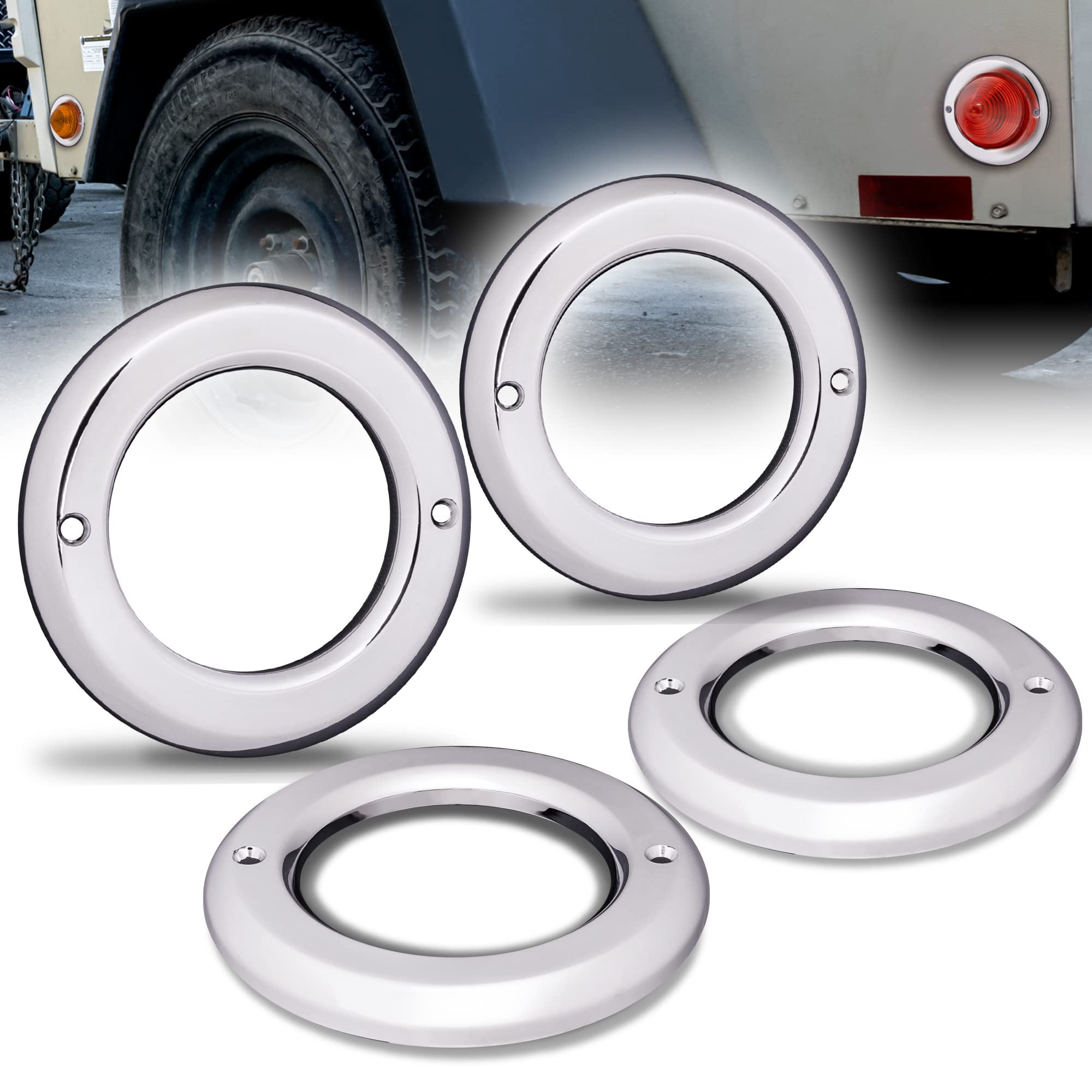 TRUE MODS 4pc 2.5 inch Round BSL1 LED Marker Light Chrome Bezel ...