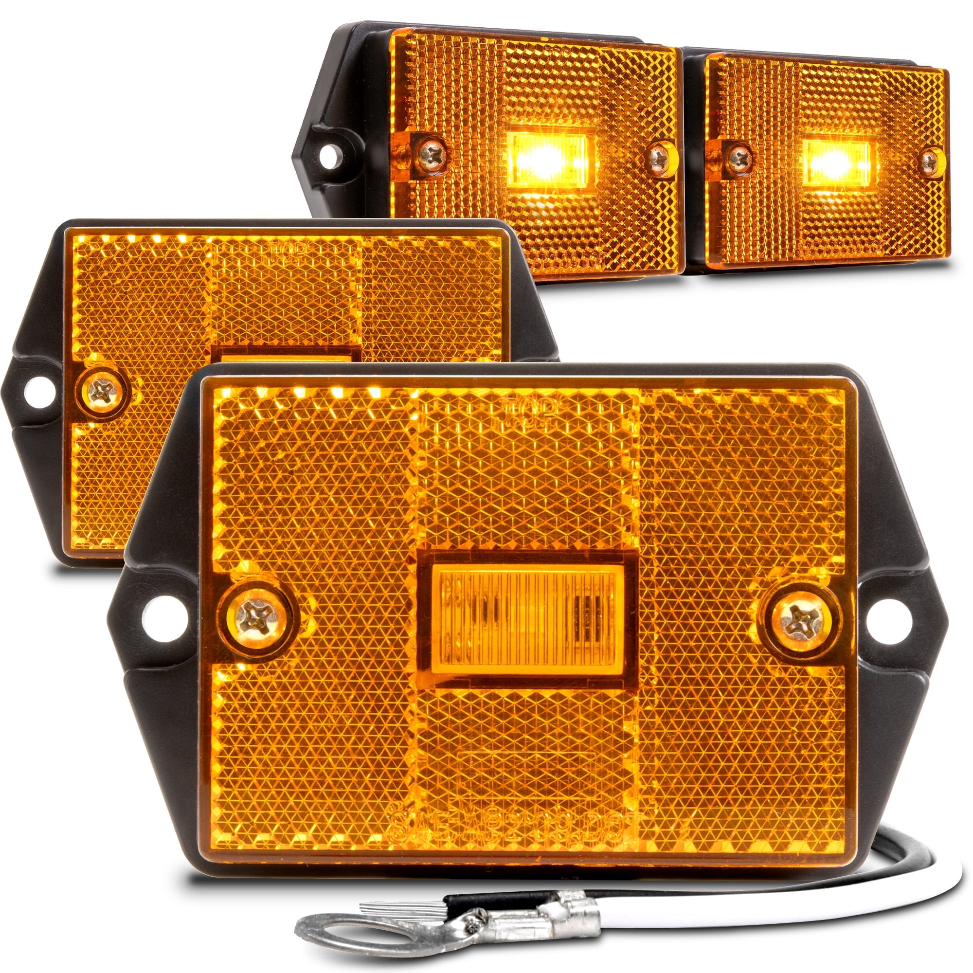 TRUE MODS 4pc 2x3 3x2 Inch Amber LED Surface Mount Side Marker Light ...
