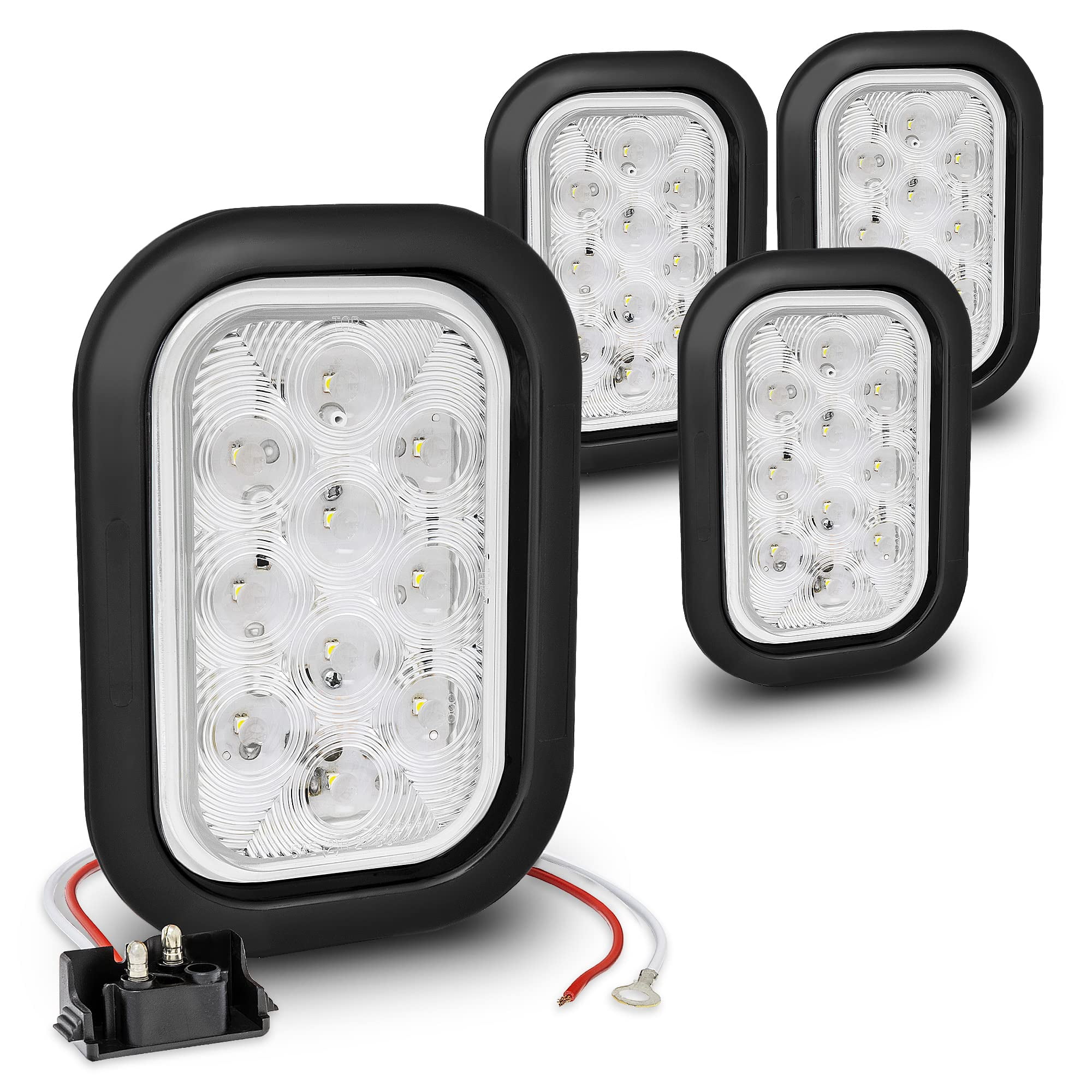 TRUE MODS 4pc White STF9 5x3 3x5 Inch Rectangle Tail Light Kit [DOT ...