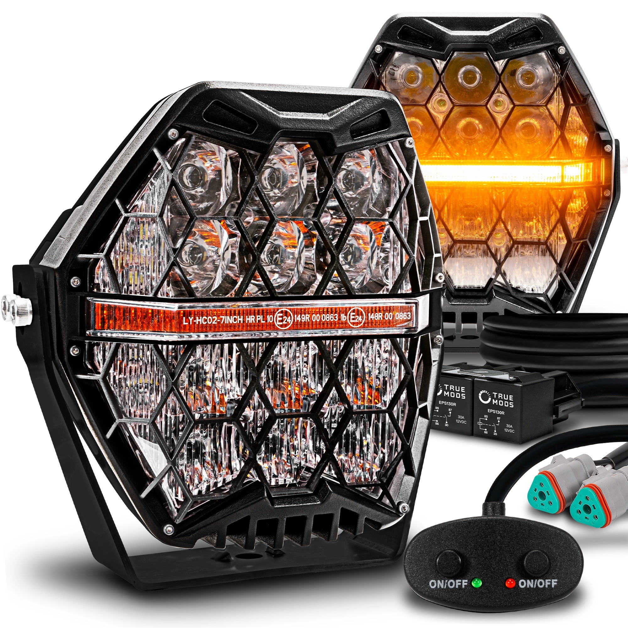 TRUE MODS 7" 120W LED Pods Offroad Driving Ditch Light [Side Shooter ...