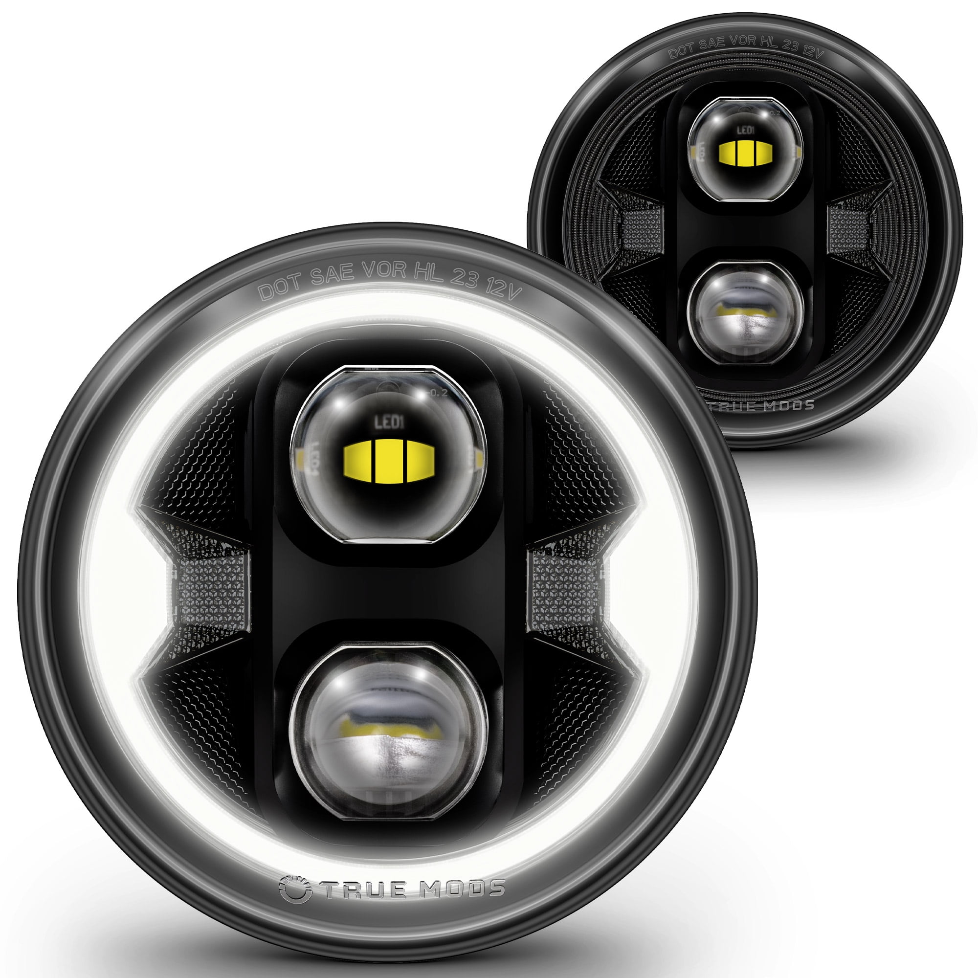 TRUE MODS 7 Inch LED Headlights Round H6024 [DOT-Approved] [High Low ...