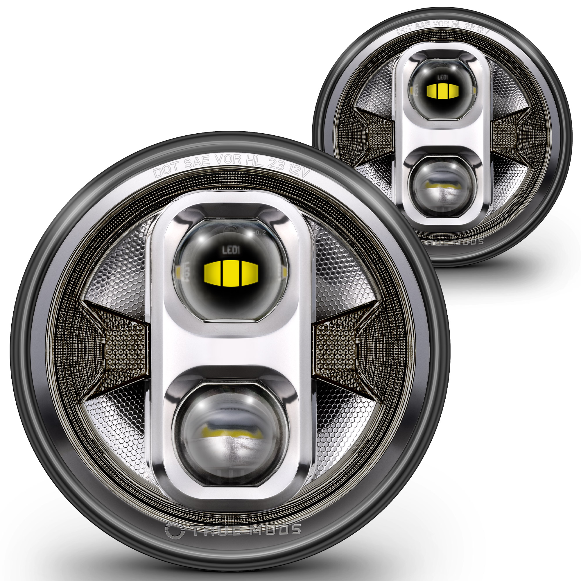 TRUE MODS 7 Inch LED Headlights Round H6024 [DOT-Approved] [High Low ...