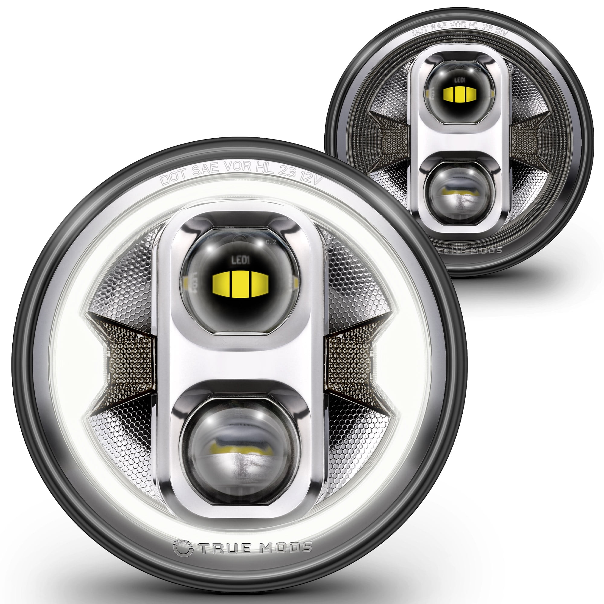 TRUE MODS 7 Inch LED Headlights Round H6024 [DOT-Approved] [High Low ...