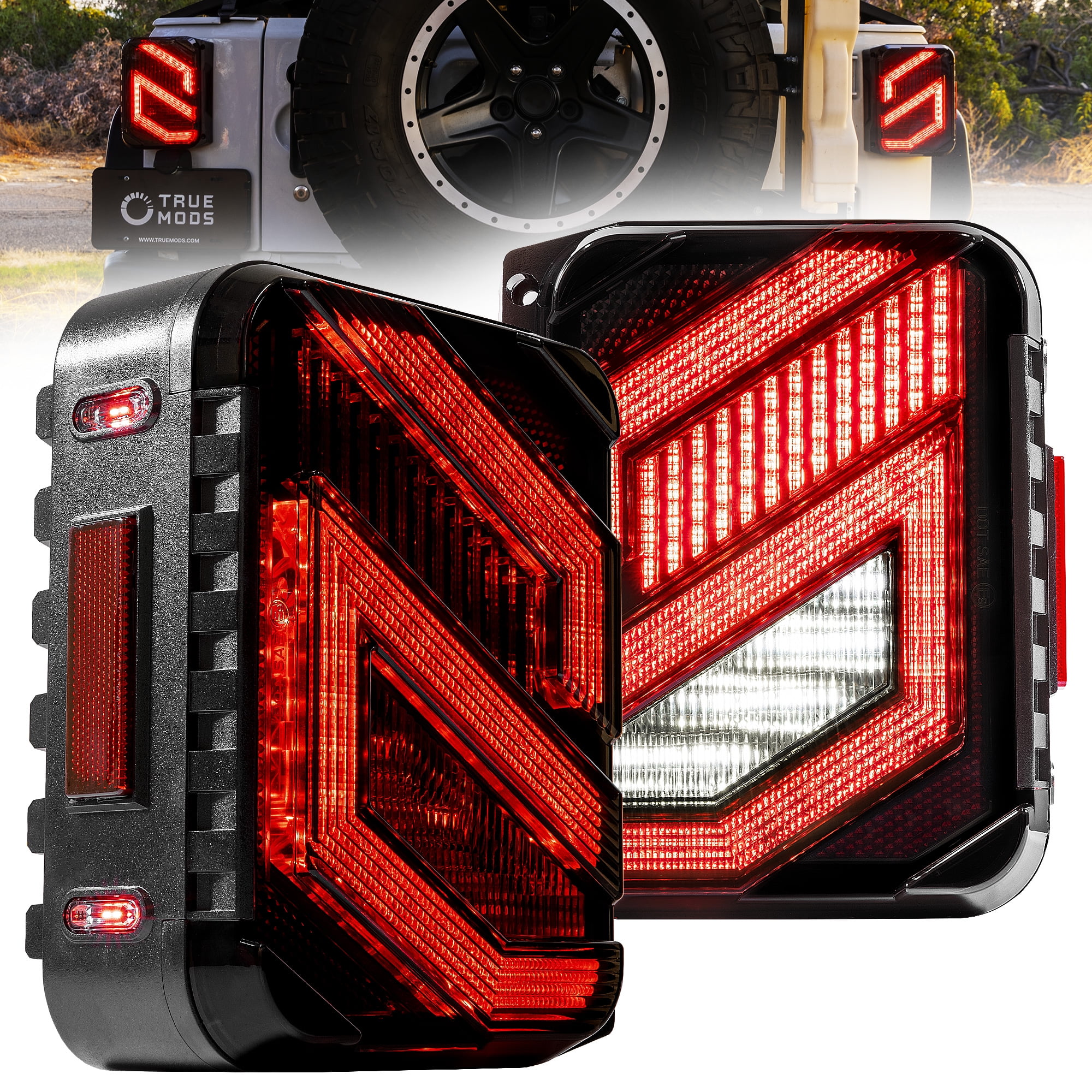 True Mods LEDTBL2582-BK Rear LED Tail Light fits Jeep Wrangler JK JKU ...