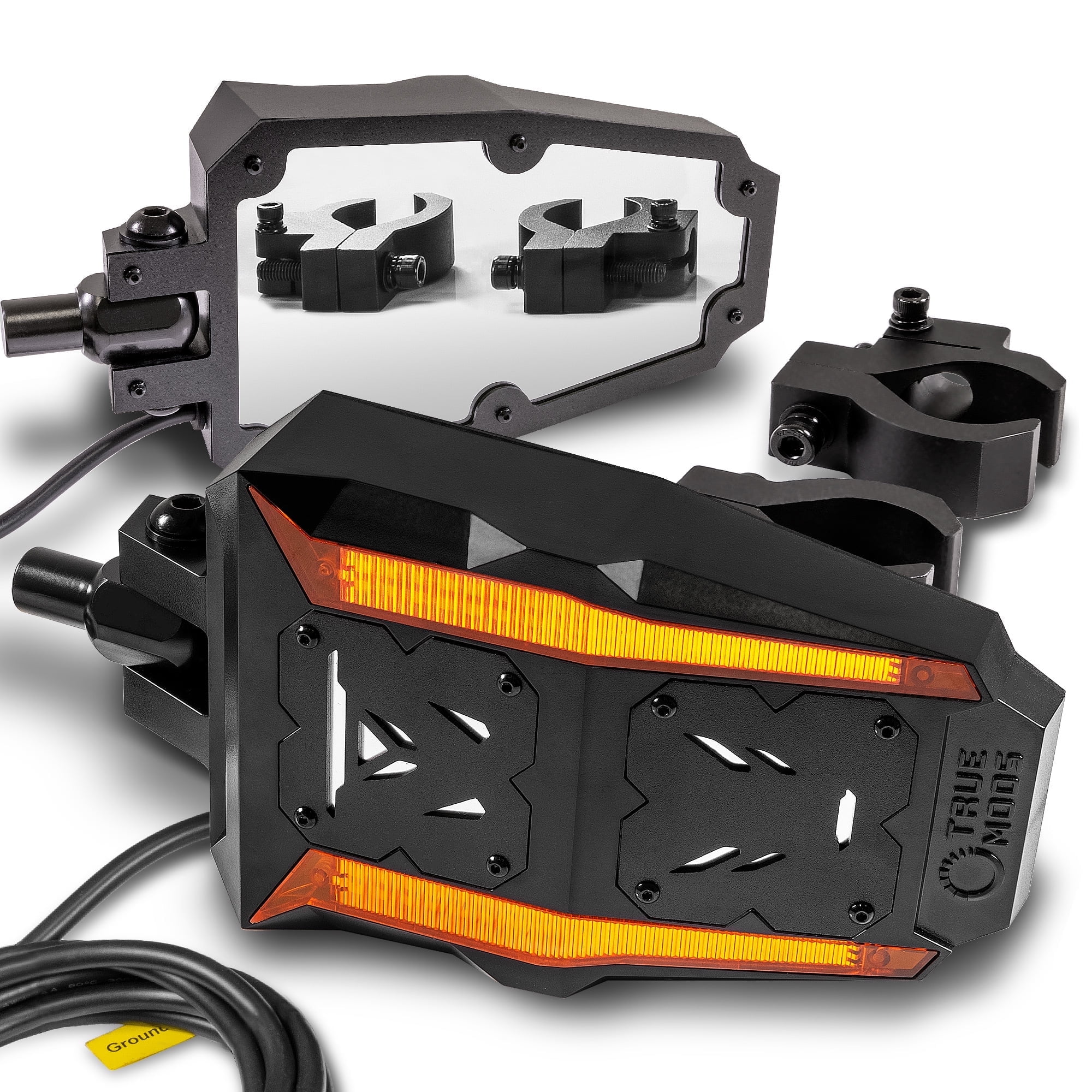 TRUE MODS UTV Side Rear View Mirrors Kit with [Sequential Amber Turn ...