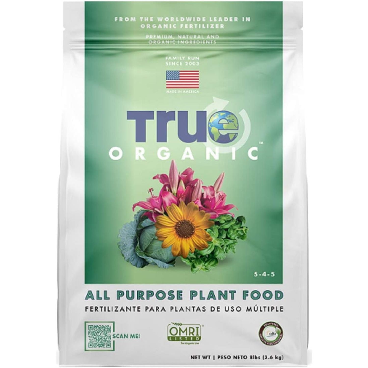 TRUE Organic - All-Purpose Plant Food 8lbs - CDFA, OMRI, for Organic ...
