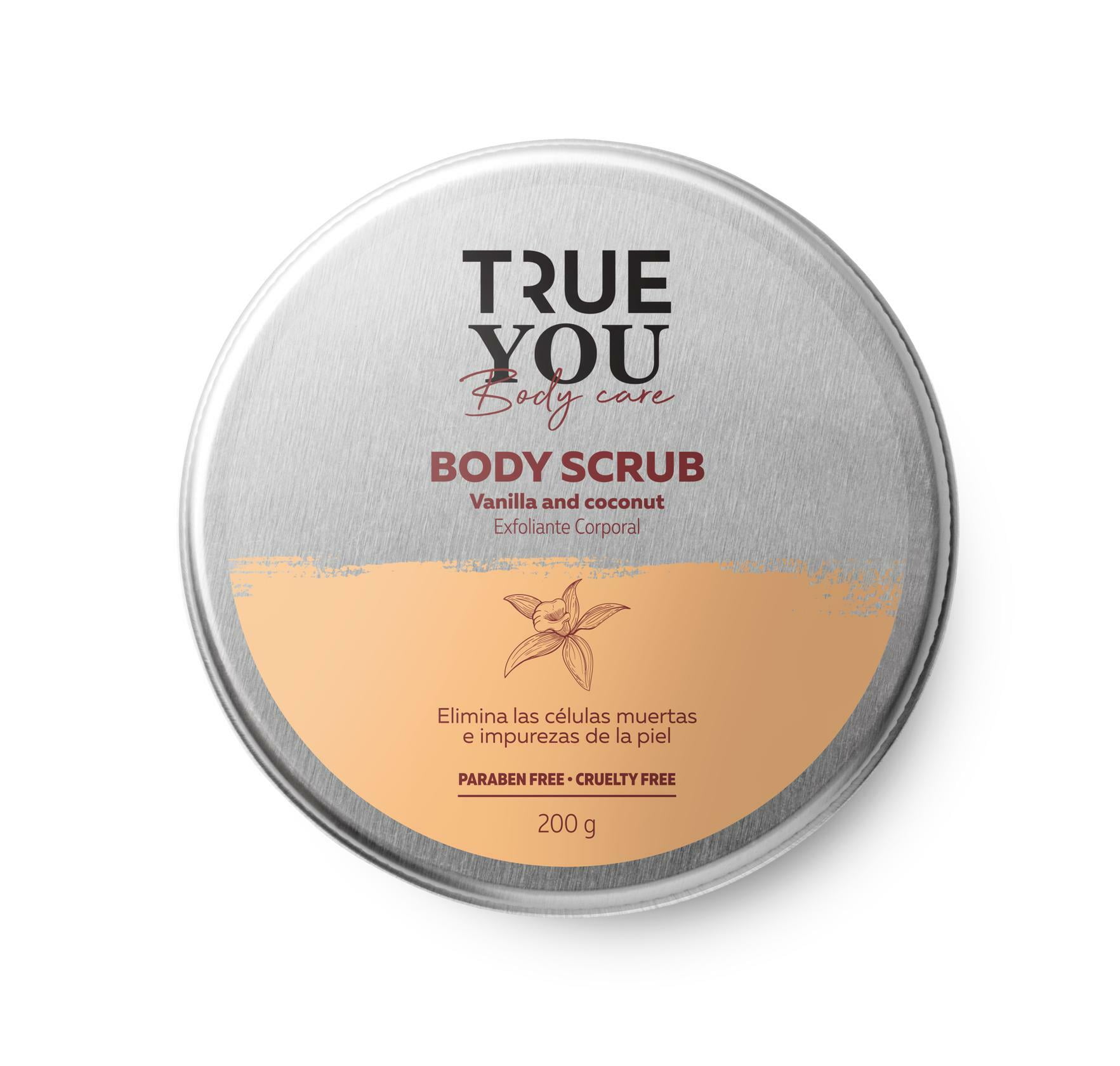 TRUE YOU Sugar Scrub Vanilla and Coconut Exfoliant body scrub with ...