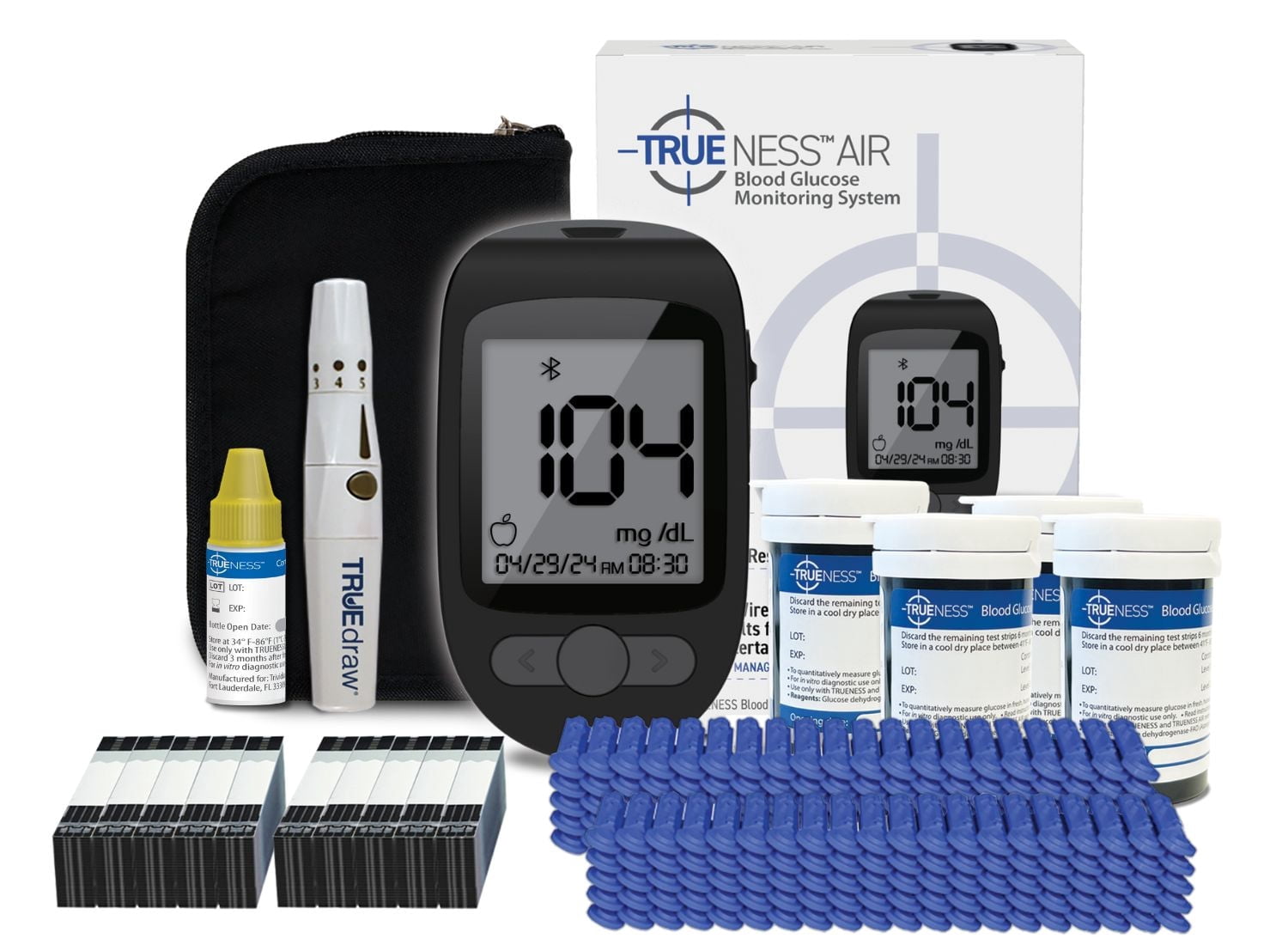 TRUENESS Blood Glucose AIR Meter Bundle with 200 Test Strips - Walmart.com