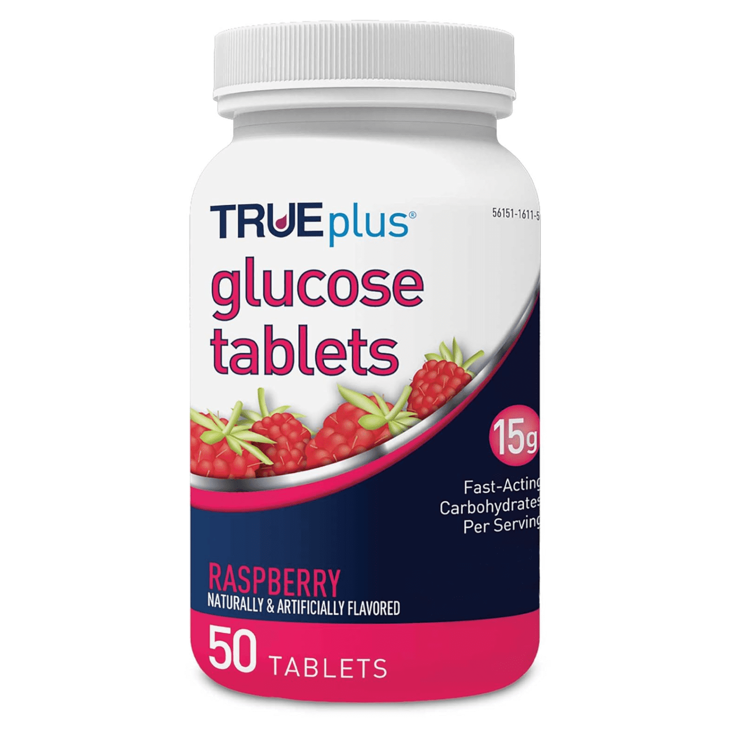 TRUEplus Glucose Tablets, Raspberry Flavor, 150 Fast-Acting Carbs Tabs ...