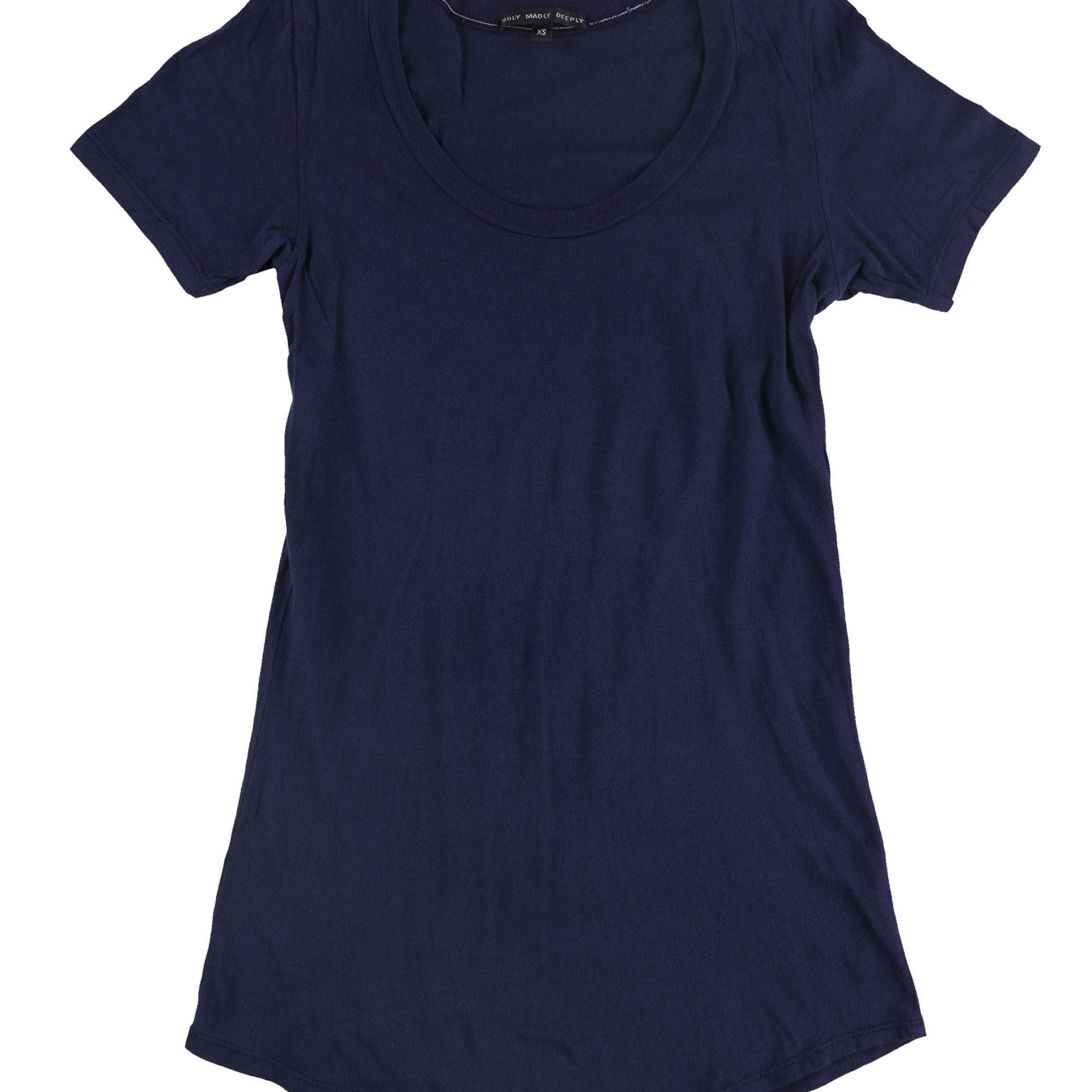 TRULY MADLY DEEPLY Womens Solid Basic T-Shirt, Blue, X-Small - Walmart.com