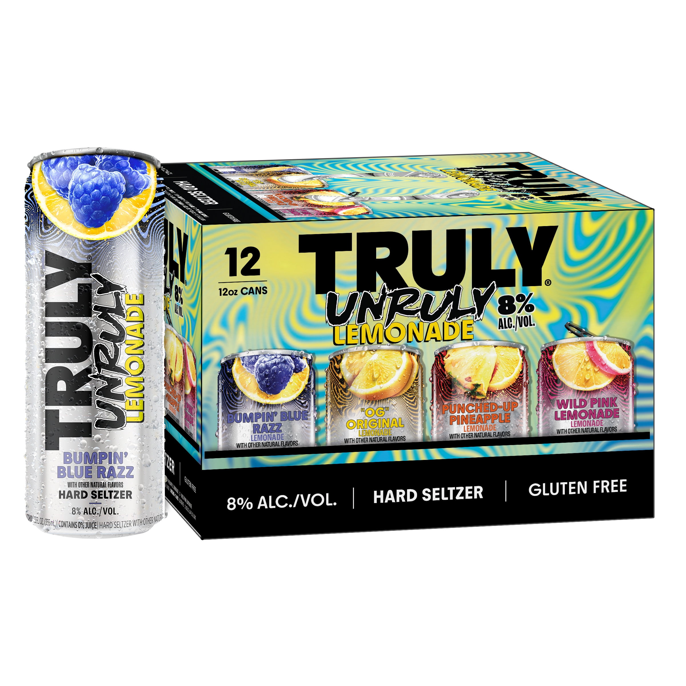 Truly Unruly Lemoande Hard Seltzer Variety pack, 12 pack, 12 fl oz ...