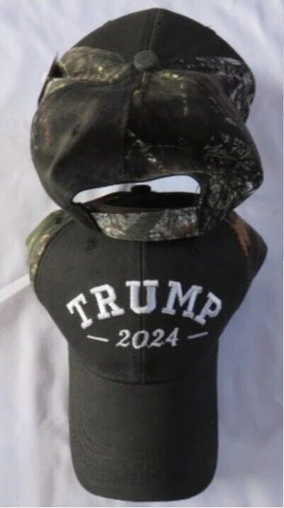 TRUMP 2024 BLACK CAMO TACTICAL HUNTING Adjustable Embroidered Cap Hat ...