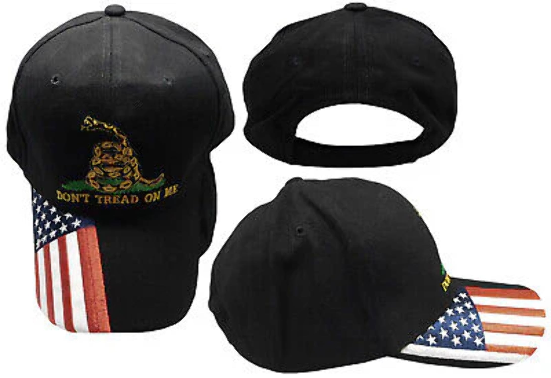 TRUMP 2024 Gadsden DTOM Yellow Snake USA Flag On Bill Black Cap Hat ...