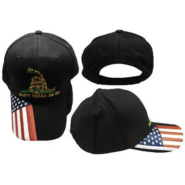 TRUMP 2024 Gadsden DTOM Yellow Snake USA Flag On Bill Black Cap Hat ...