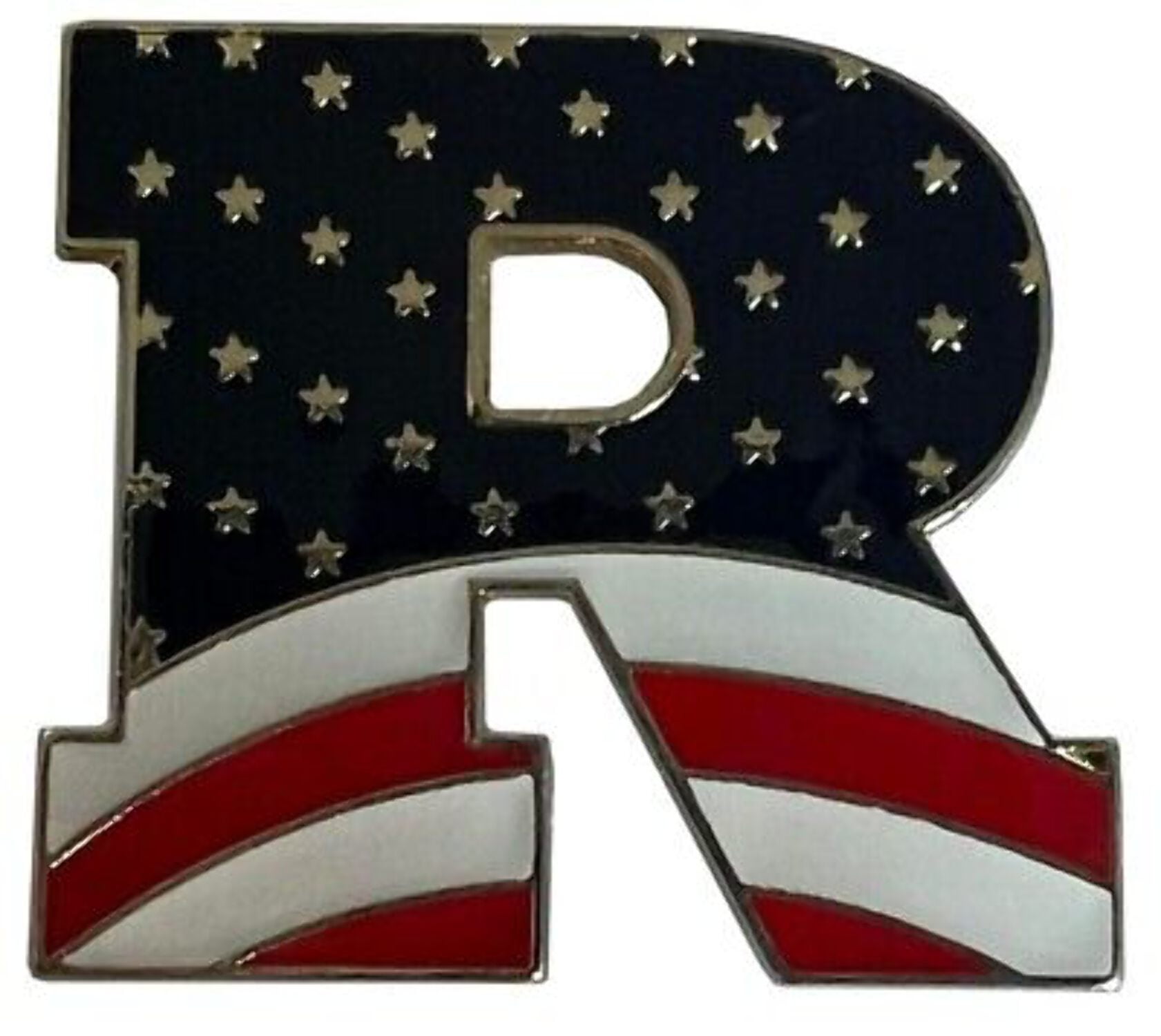TRUMP 2024 REPUBLICAN USA Flag Letter "R" Motorcycle Hat Cap Lapel Pin ...