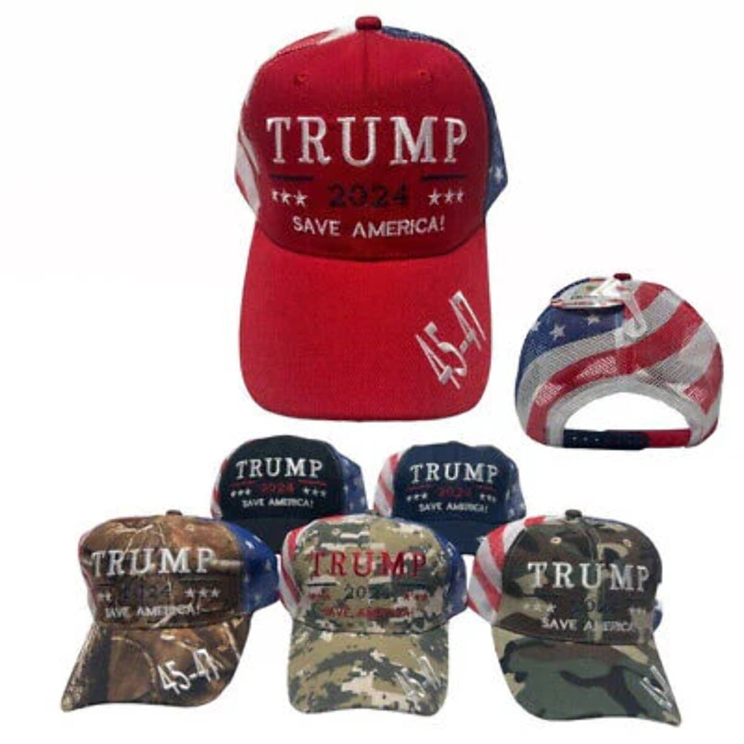 TRUMP 2024 SAVE AMERICA 45 - 47 TRUCKER MESH EMBROIDERED HAT CAP ...