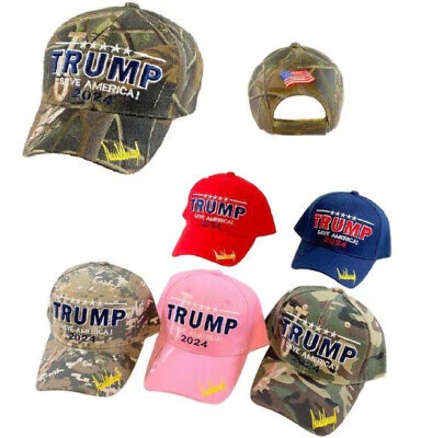 TRUMP 2024 SIGNATURE SAVE AMERICA EMBROIDERED HAT CAP (FOREST CAMO ...