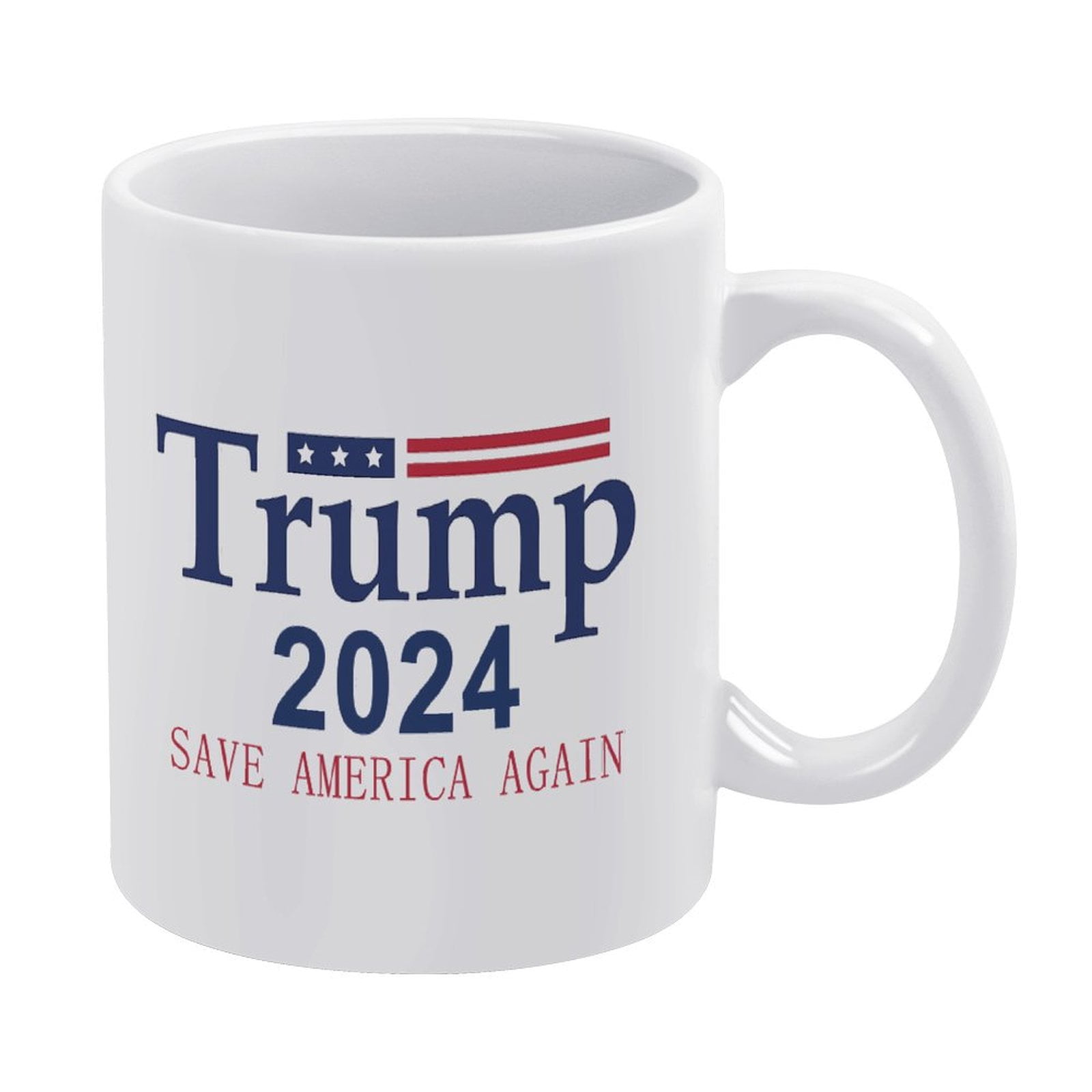 TRUMP 2024 Save America Again Usa Flag 11oz Coffee Mug with Handles ...