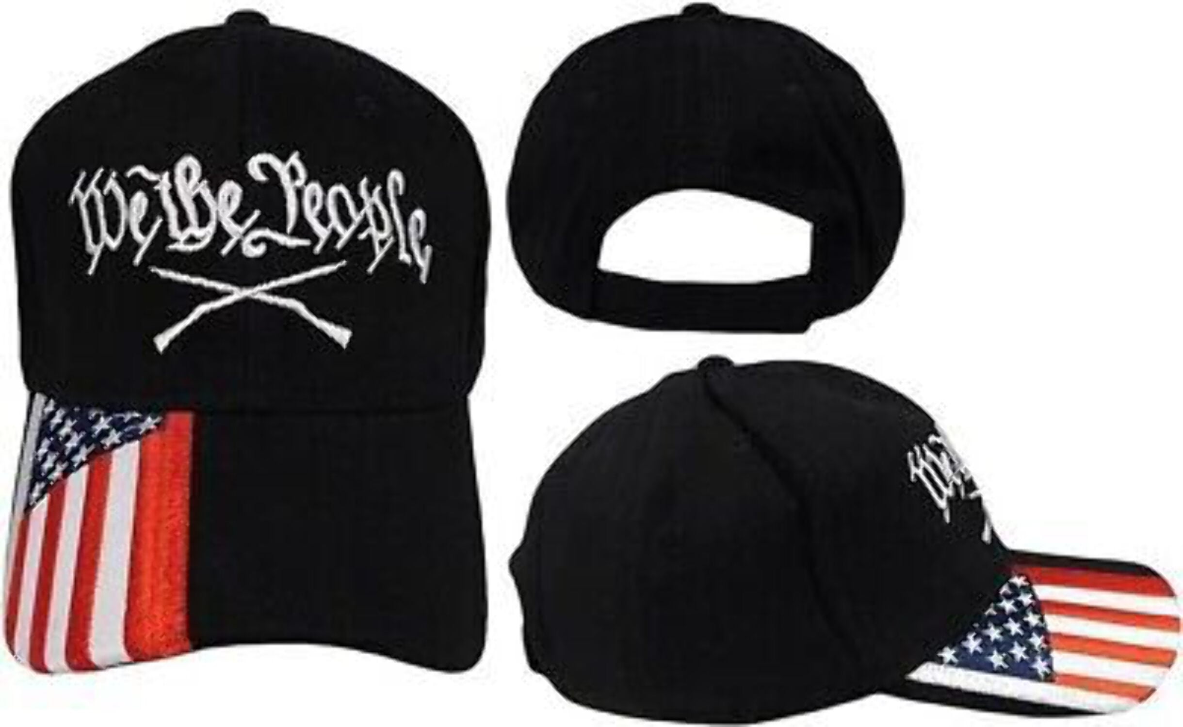 TRUMP 2024 We The People Crossed Rifles Black USA Flag TRUMP 2024 Cap ...