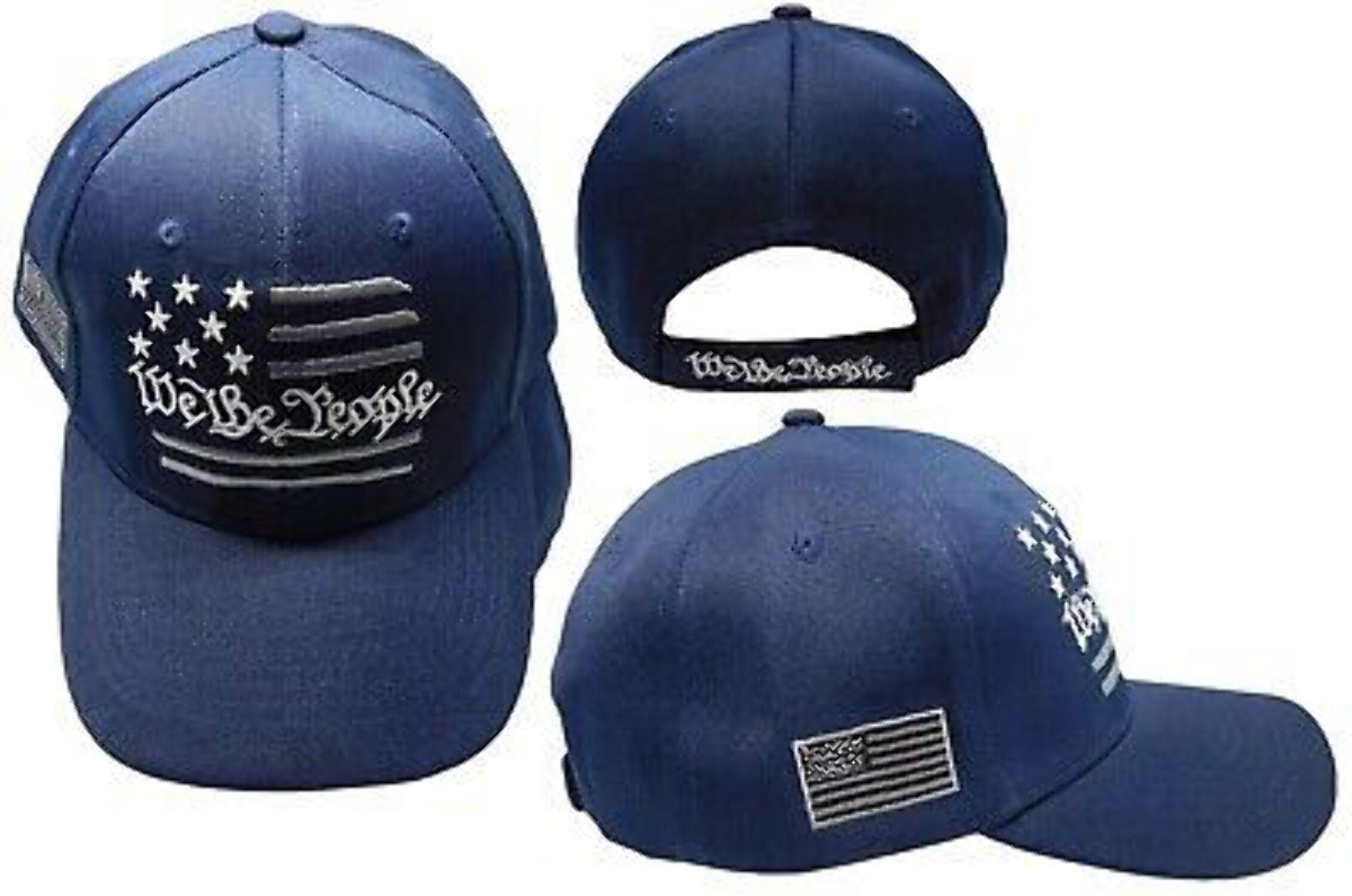 TRUMP 2024 We The People USA Flag Navy Blue Acrylic Adjustable Hat Cap ...