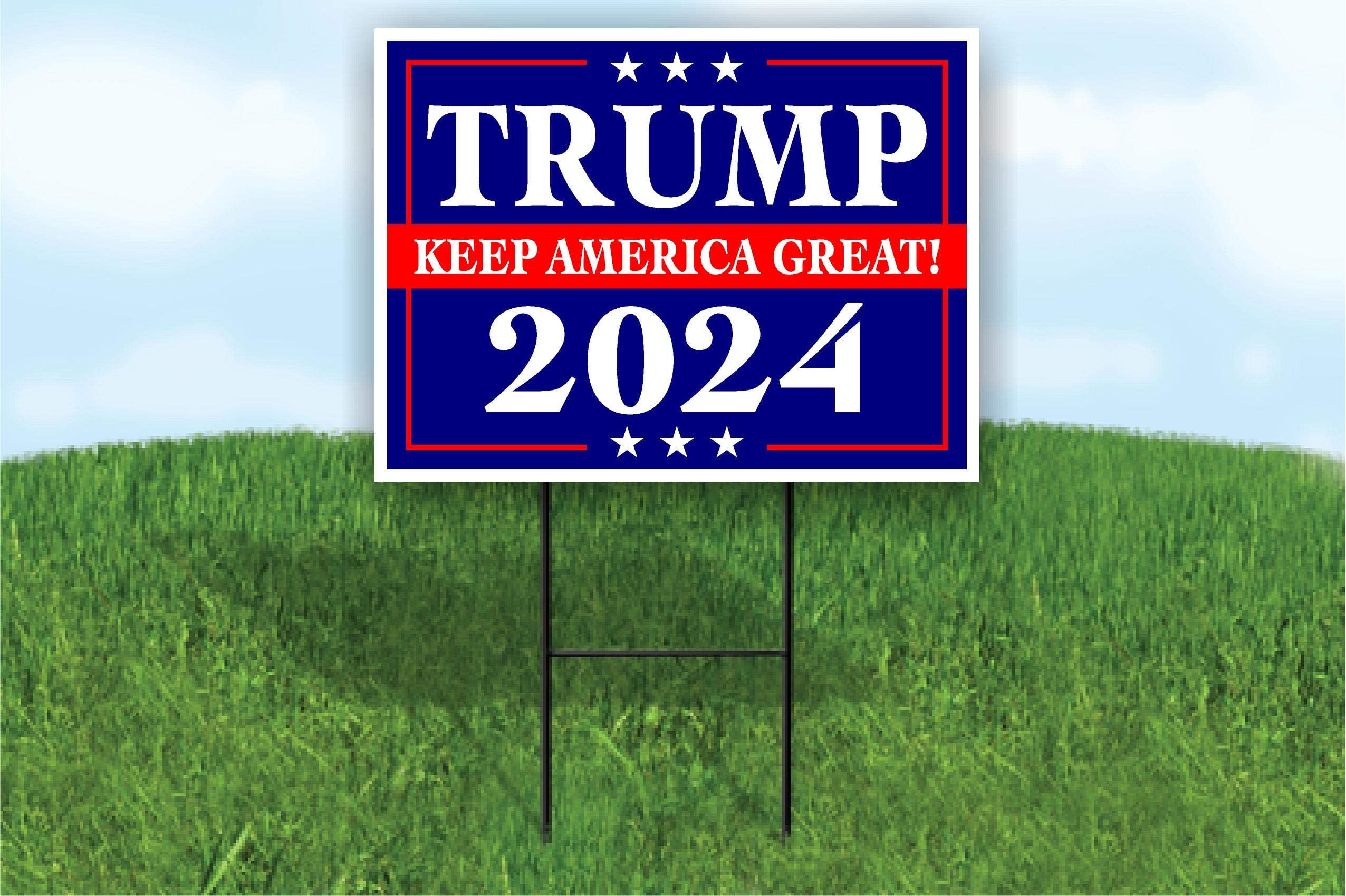 Trump Keep America Great 2024 Political Yard Sign Road Sign w stands ...