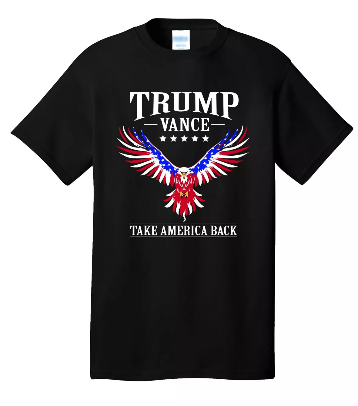 TRUMP-VANCE-America-Eagle-Black-Tee-T-Shirt-MAGA-2024-Election ...