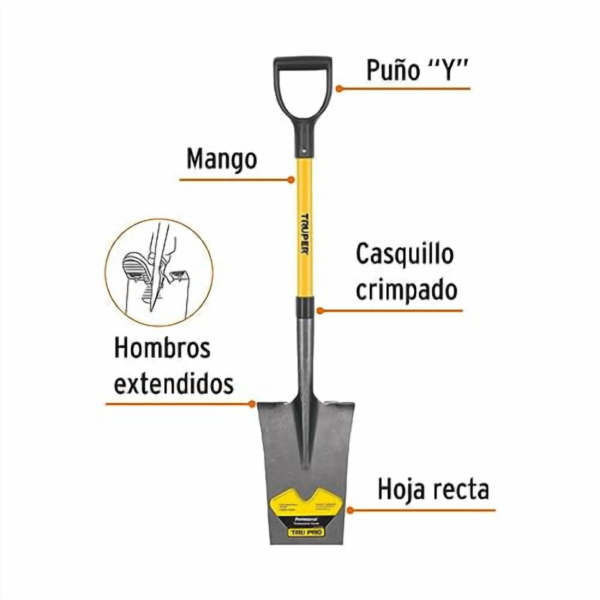 TRUPER PES-F D-Handle and Long Handle Garden Spades. Fiberglass 40 1/2" (103cm) - Walmart.com