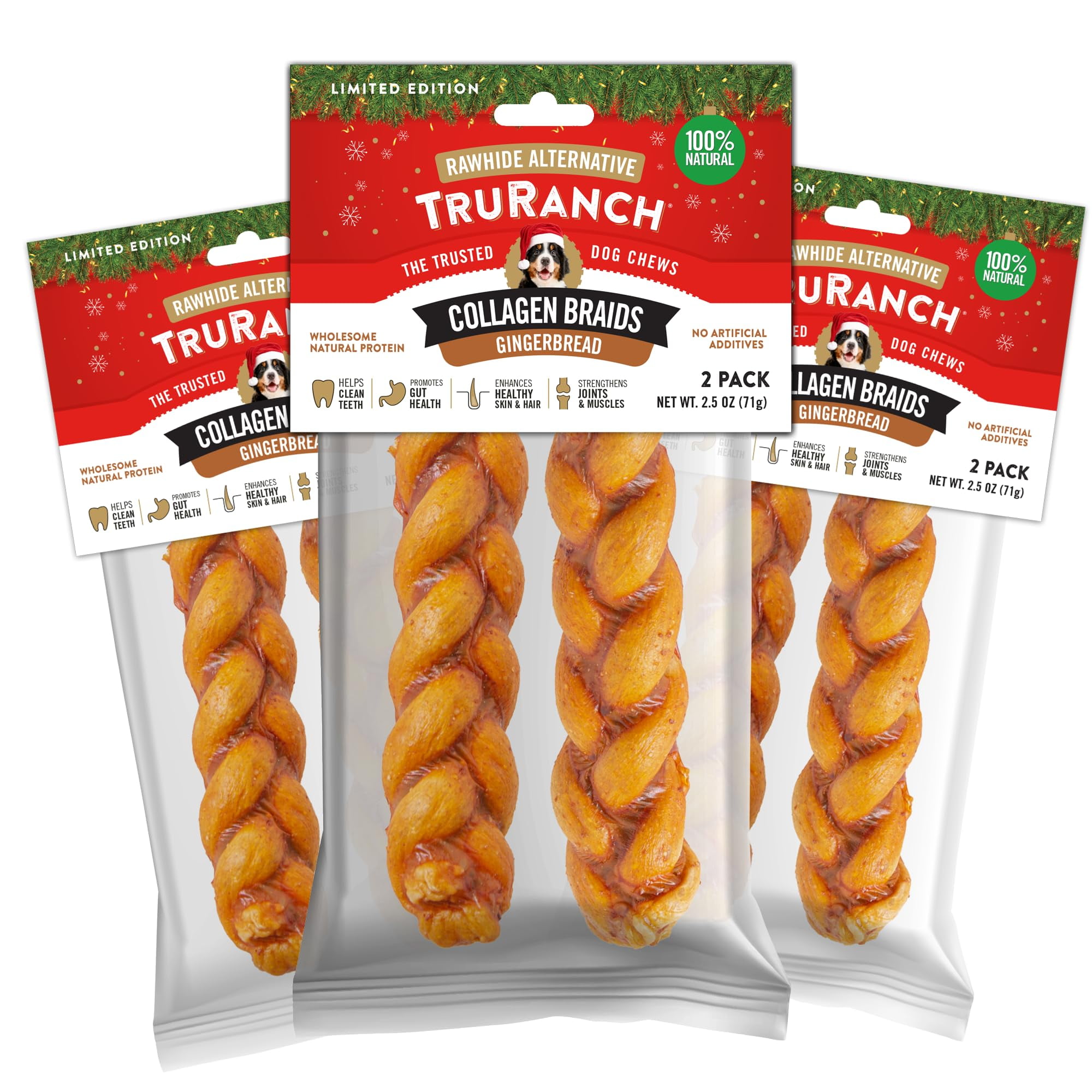 TRURANCH Gingerbread Collagen Braids TMA2 - 3 Bags, 6 Count, Limited ...