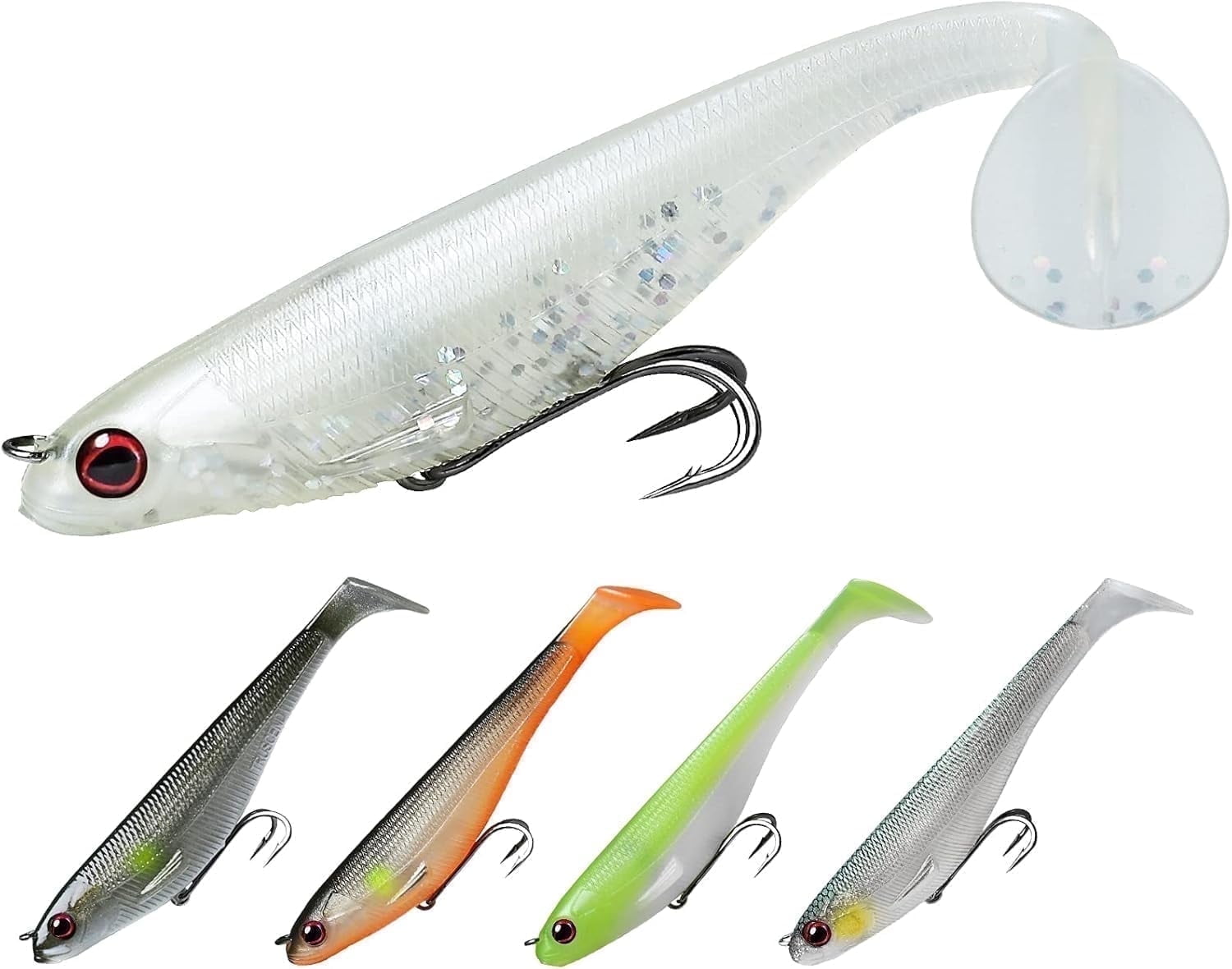 TRUSCEND Easy Catch Pre-Rigged Soft Lures, Unique Vibrating Swim Action ...