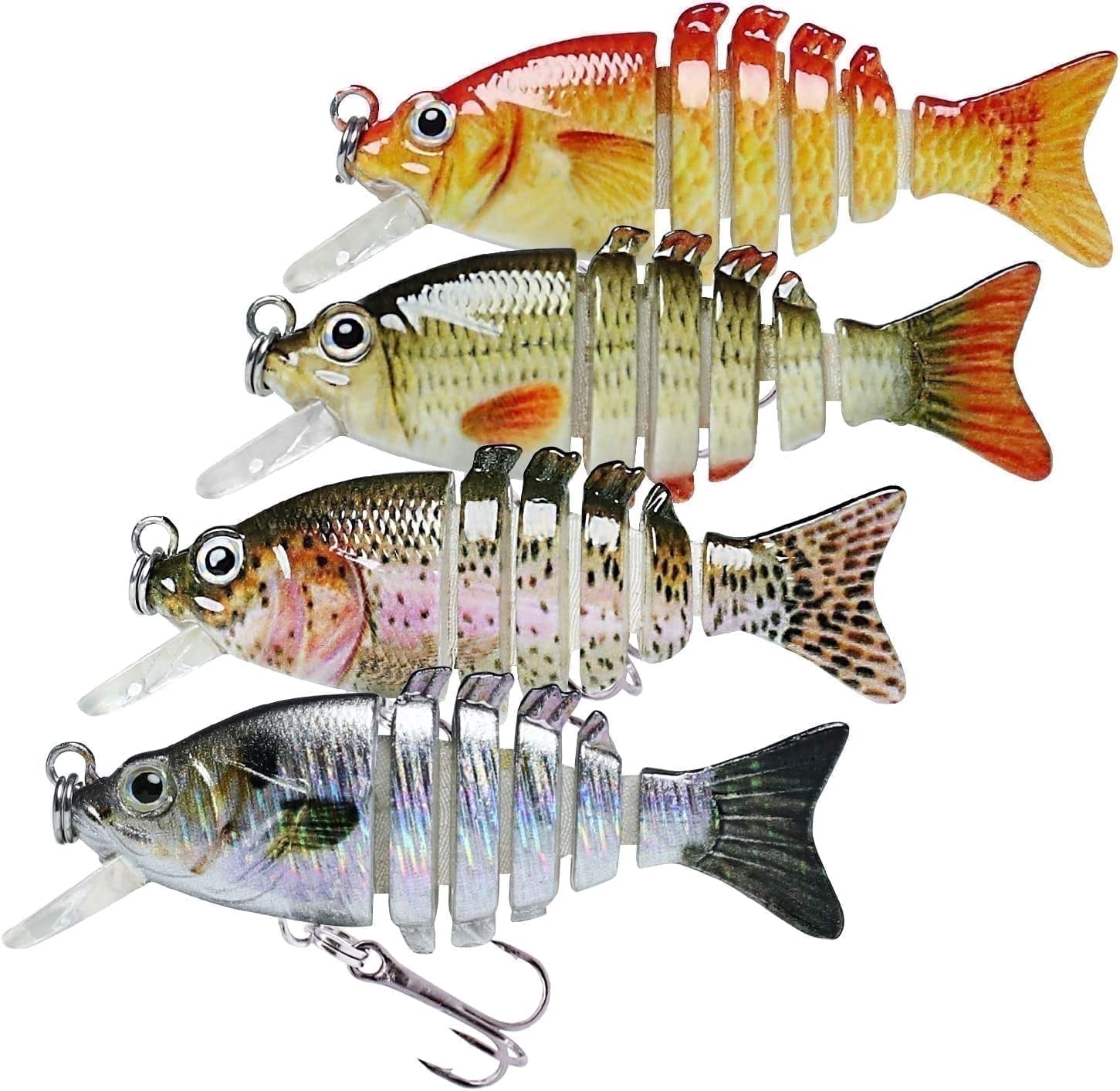 Truscend Swimmax Creek Fishing King 2" Jointed Swimbait with 3D Eyes ...