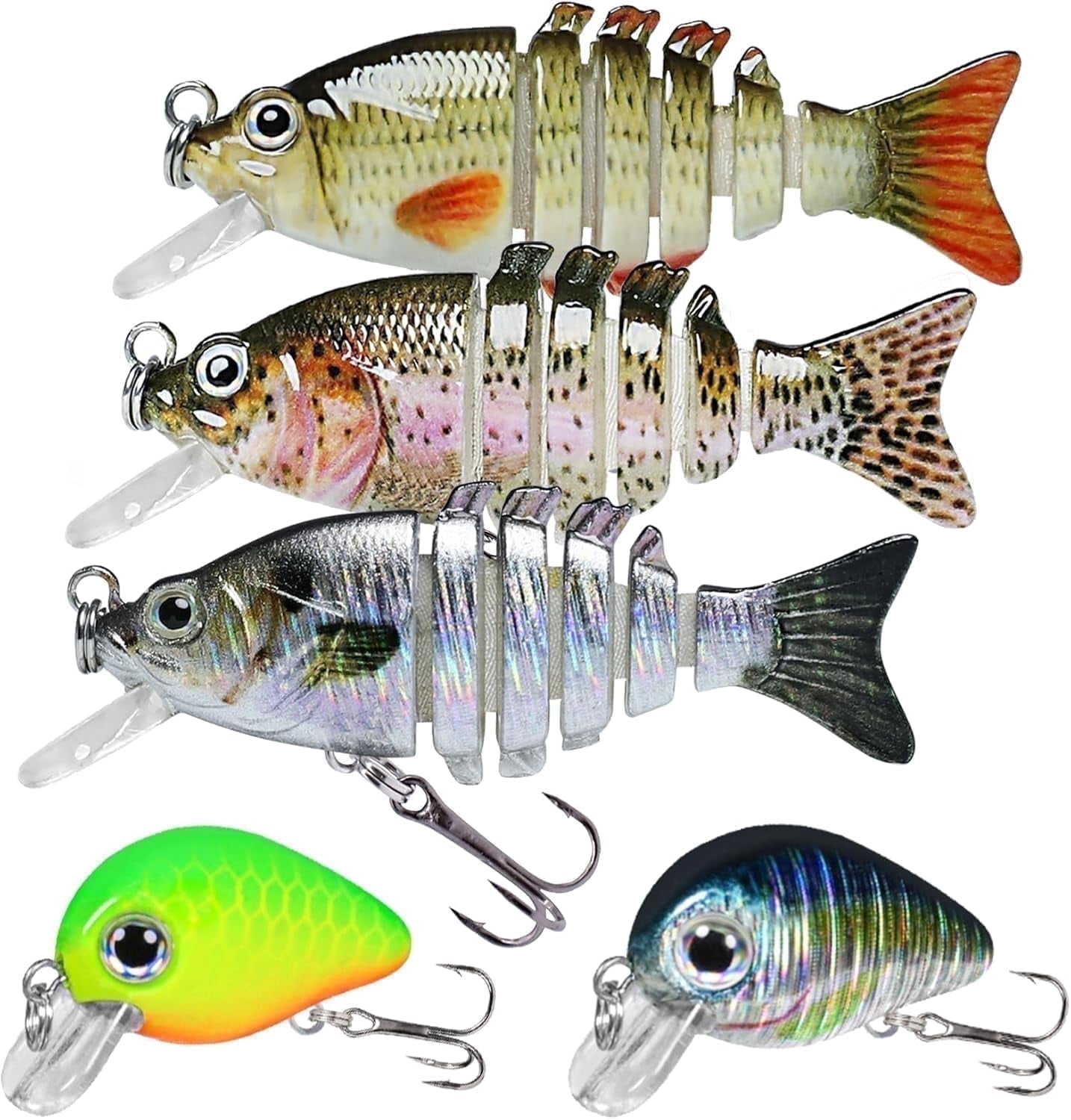 TRUSCEND Fishing Lures Set Including Mini Swimbaits and Crankbaits for ...
